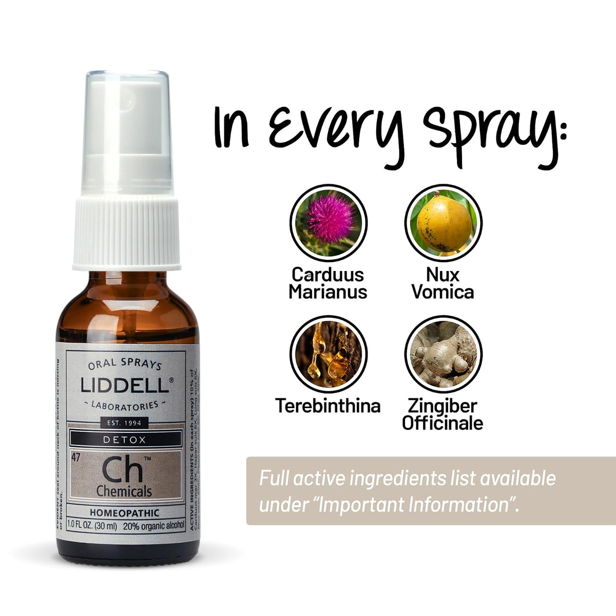 Liddell detox spray with chemical cleanse