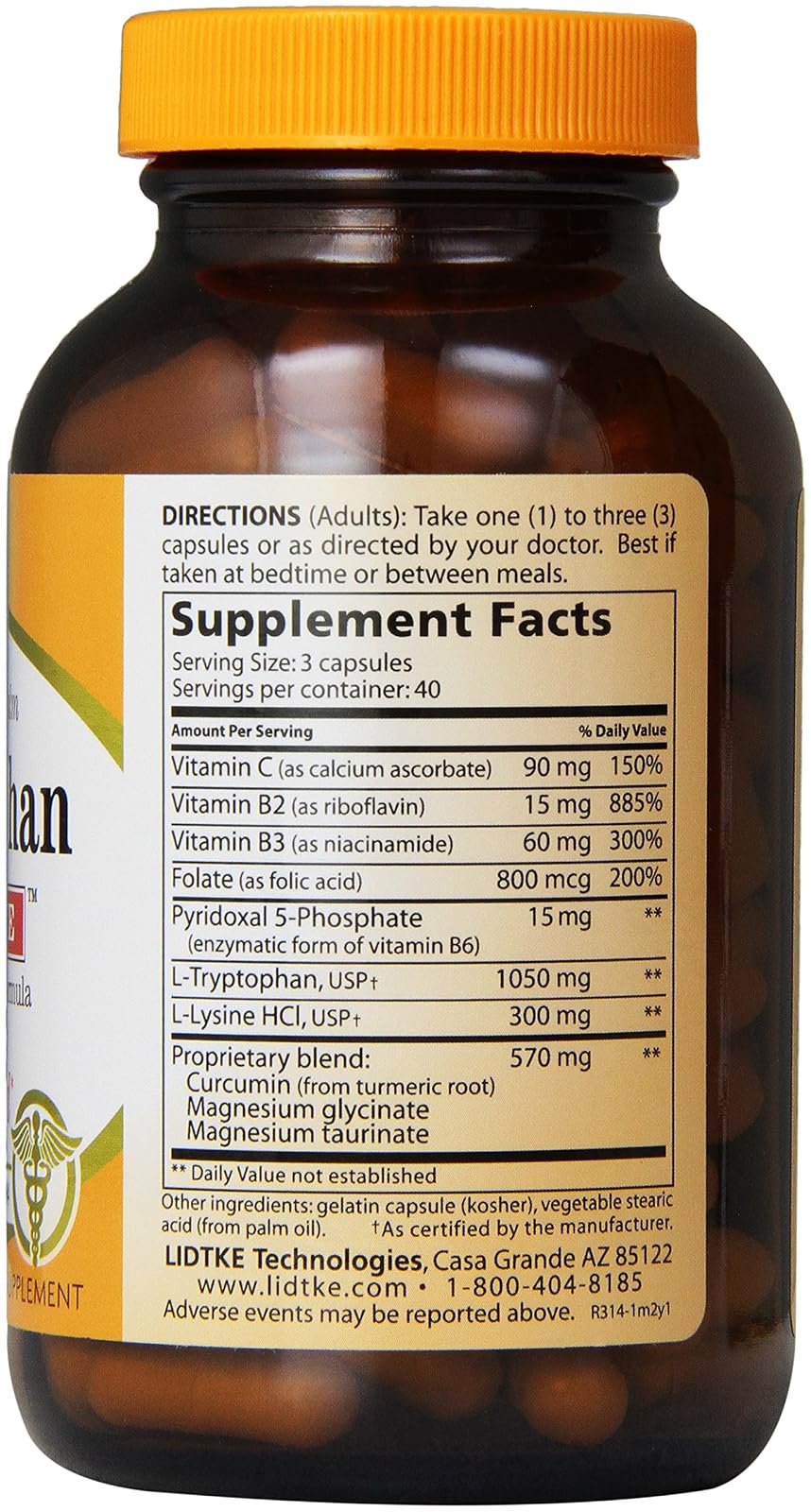 Lidtke L-Tryptophan capsules for relaxation