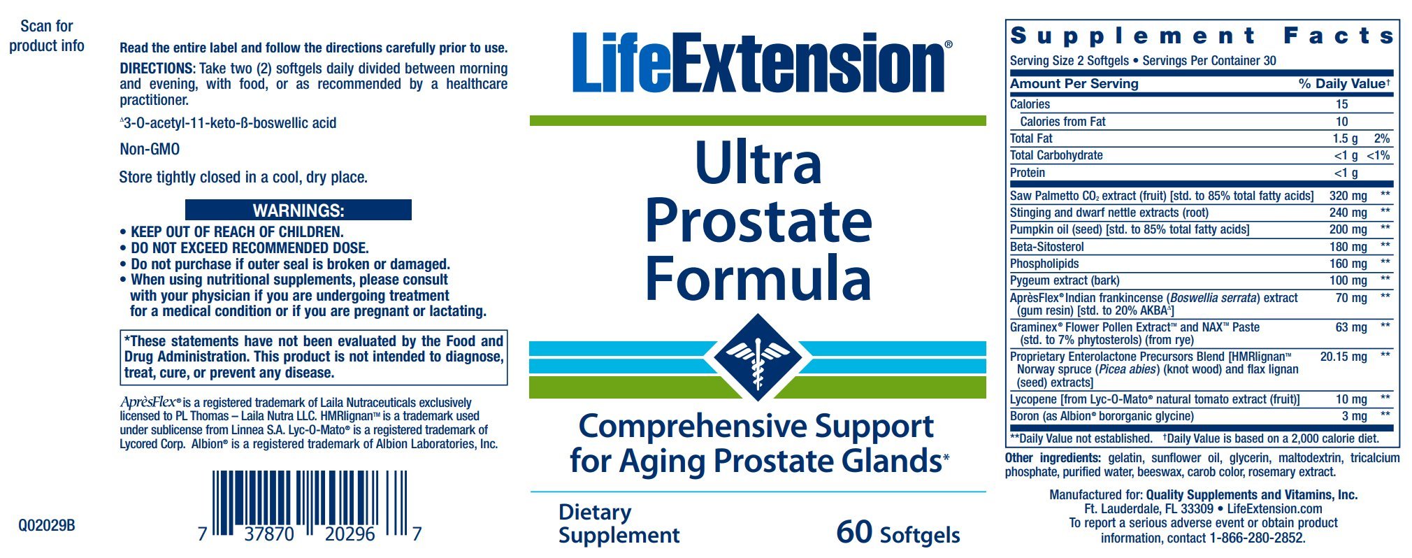life extension blended vitamin supplements for men