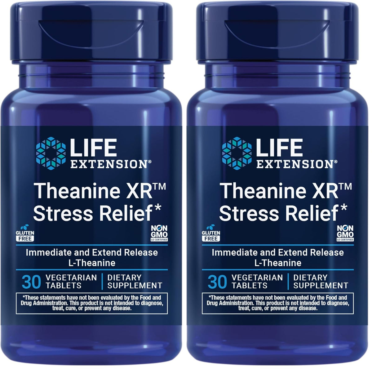 Life Extension Theanine XR tablets for relaxation