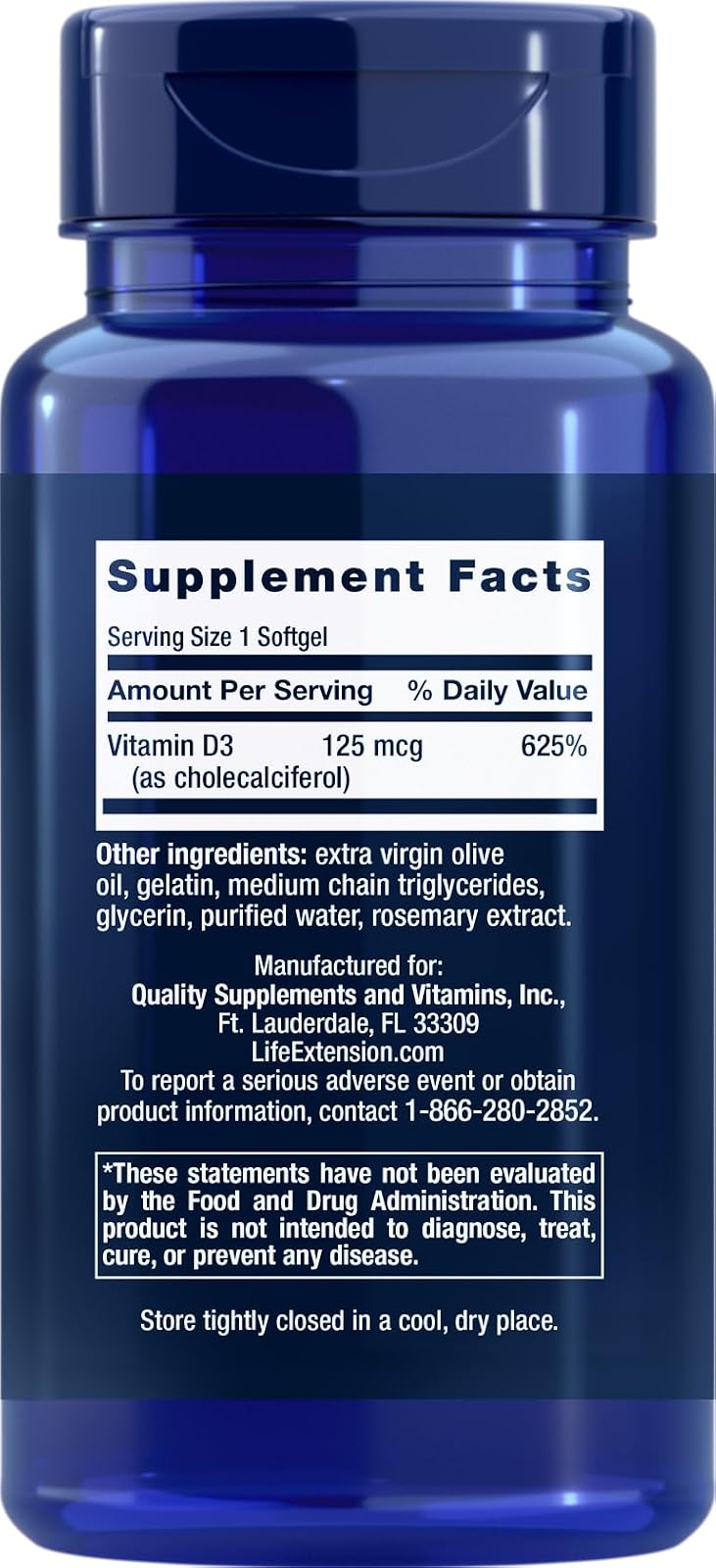 Life Extension vitamin D3 benefits