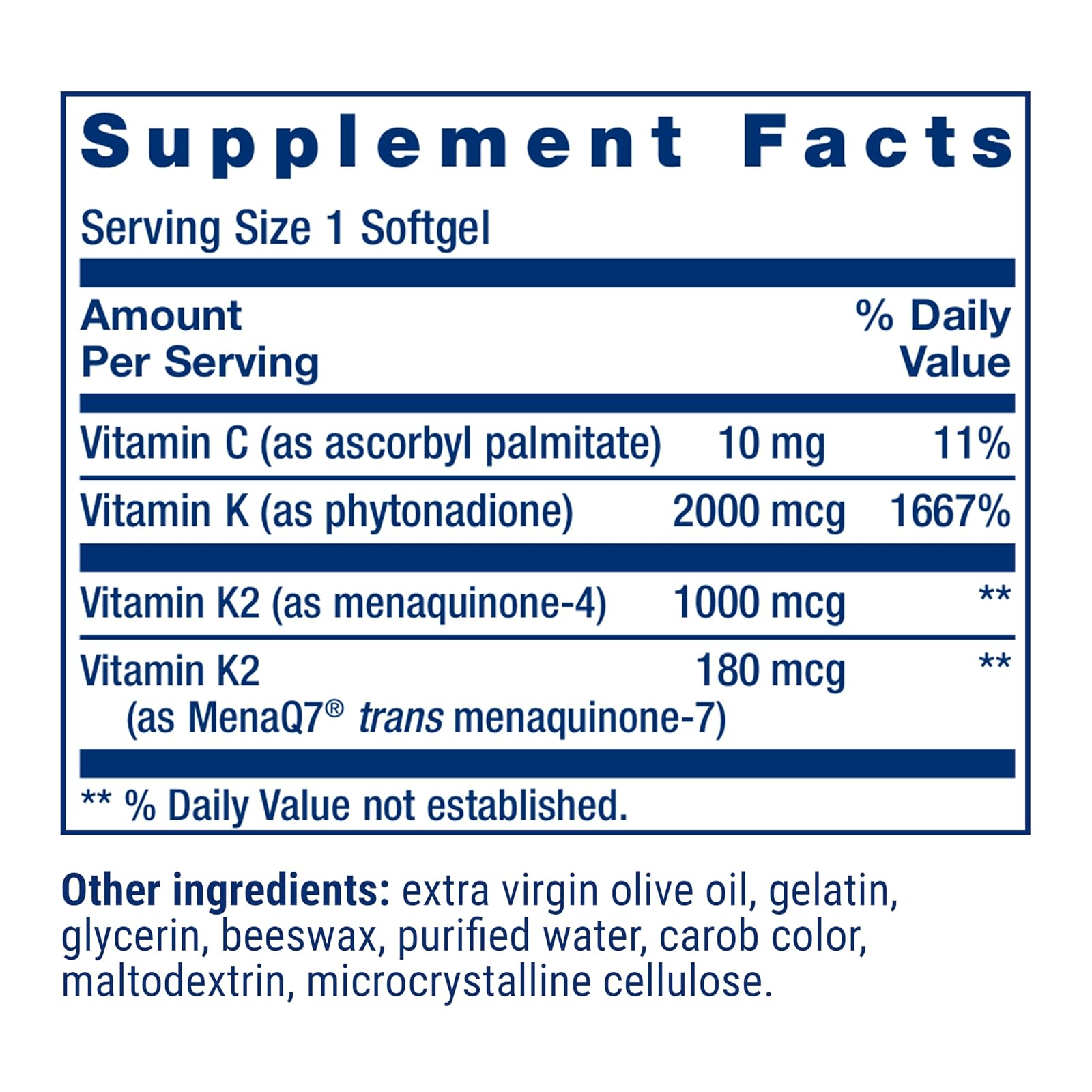 Life Extension vitamin K2 MK7