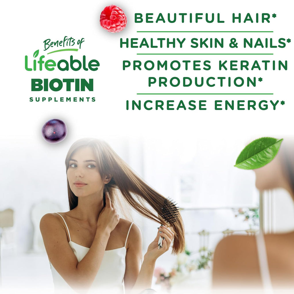 Lifeable biotin gummies for skin health