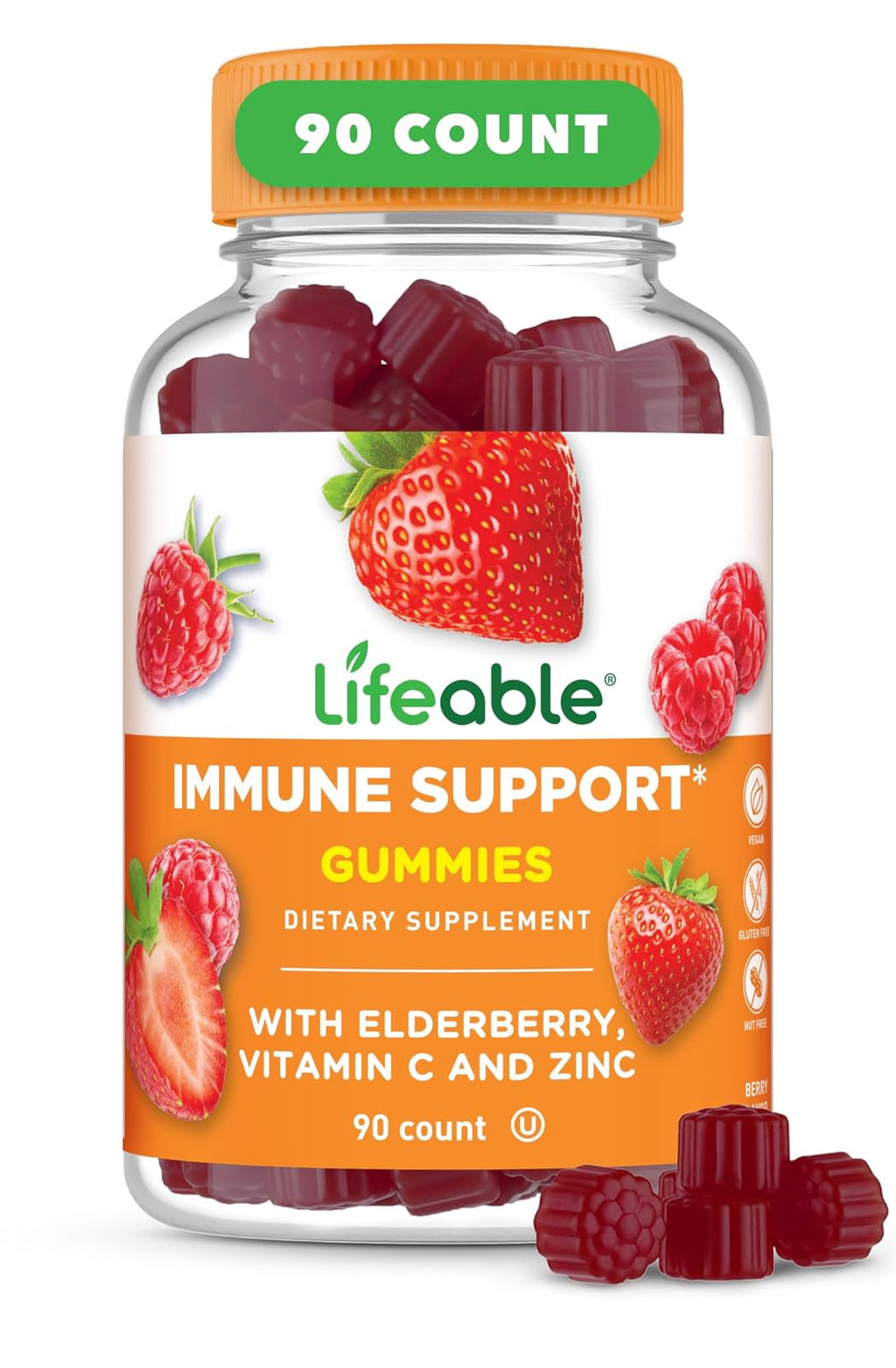 Lifeable elderberry gummies with vitamin C