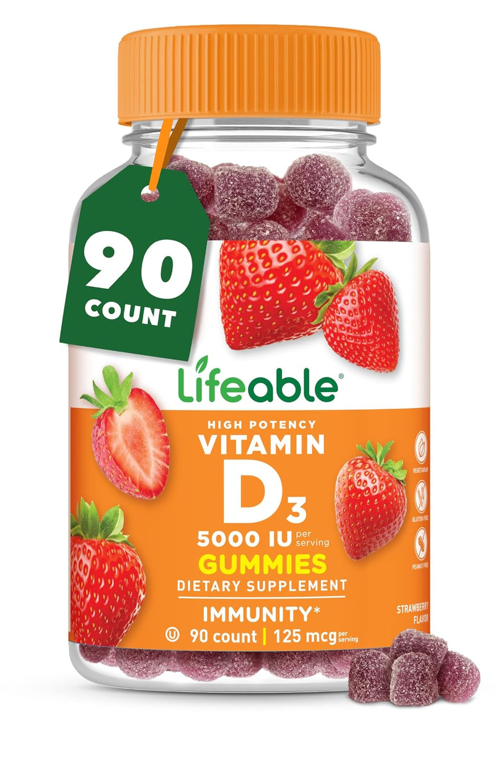 Lifeable vitamin D3 5000 IU gummies