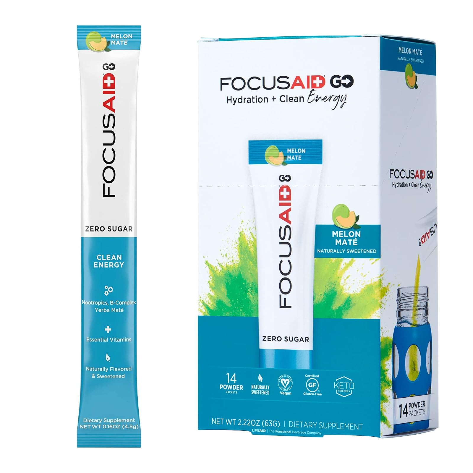 LIFEAID FOCUSAID energy powder packets