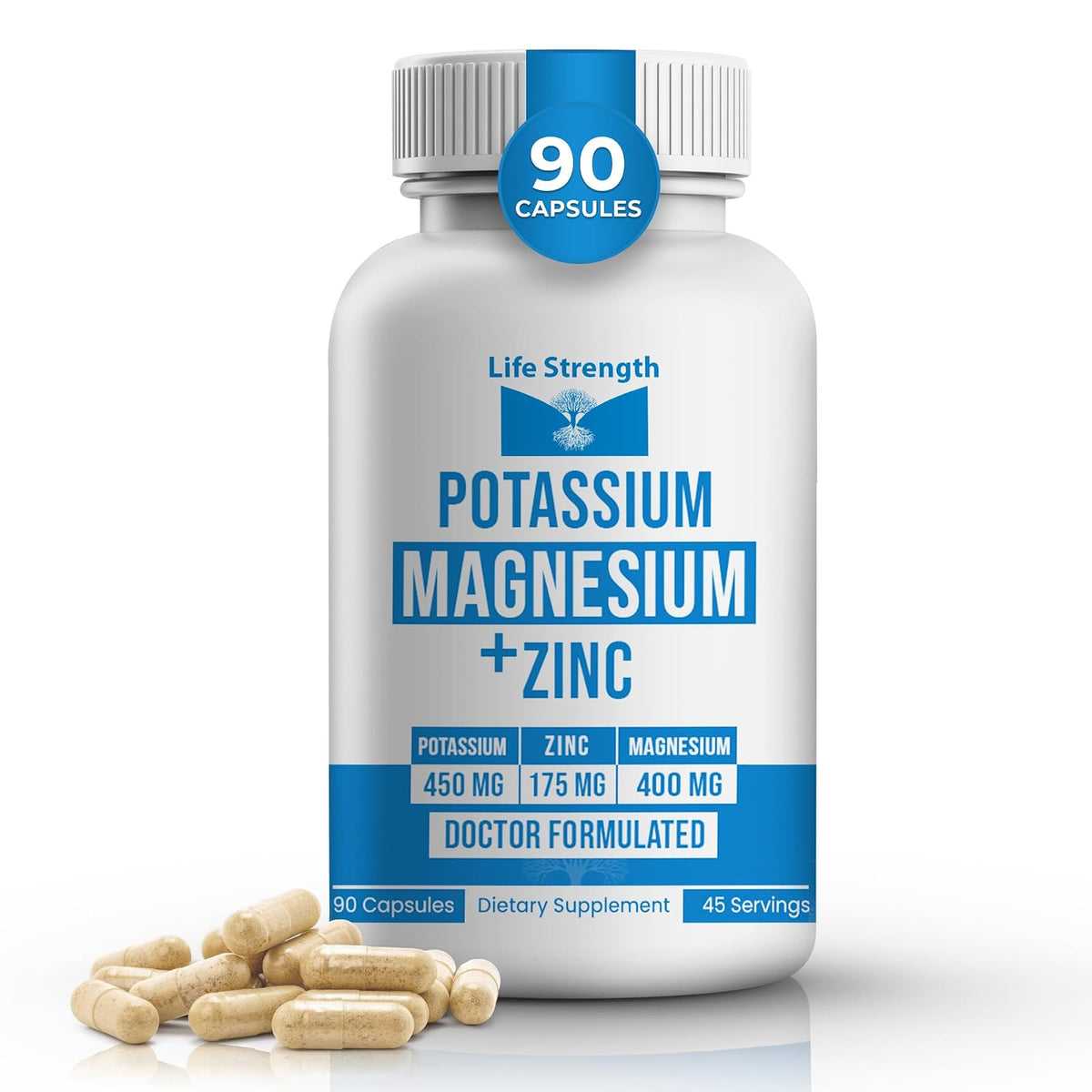 LifeStrength potassium magnesium supplement capsules