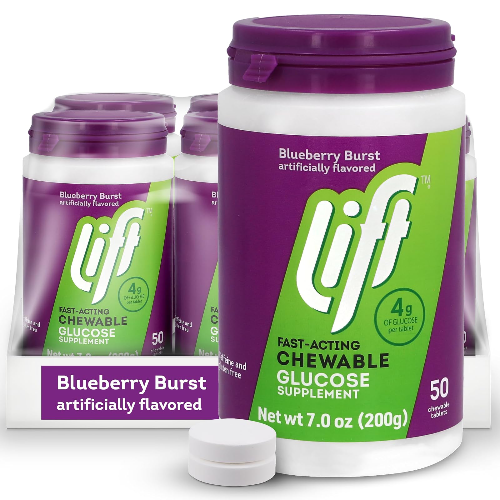 Lift glucose tablets blueberry flavour