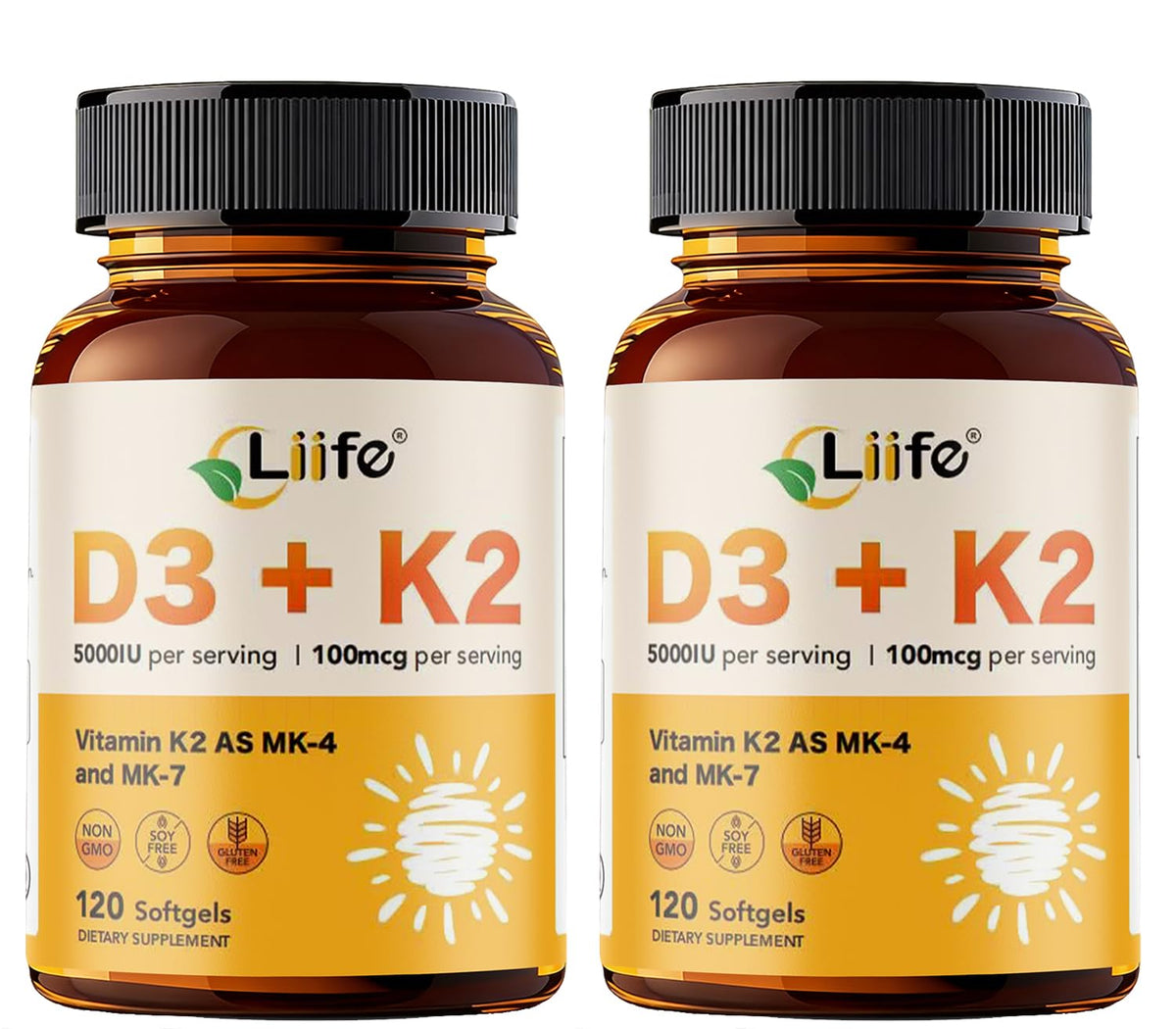 LIIFE Vitamin D3 K2 softgels for immunity