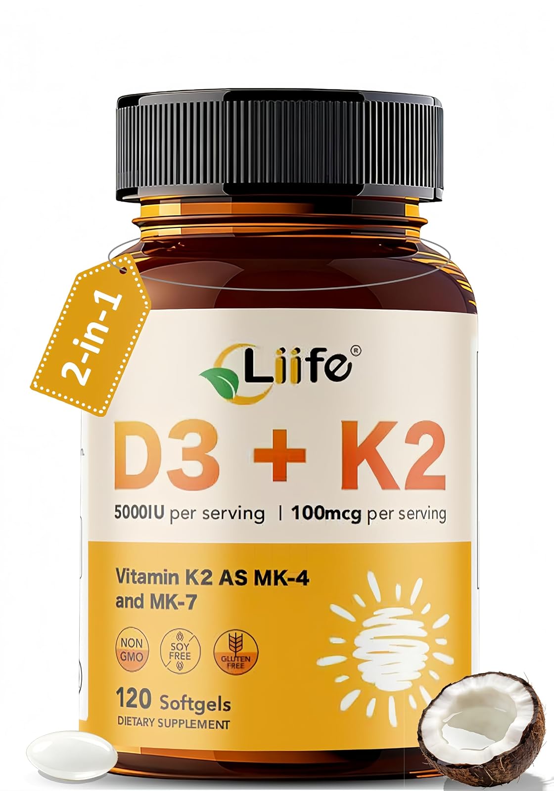 LIIFE Vitamin D3 K2 softgels