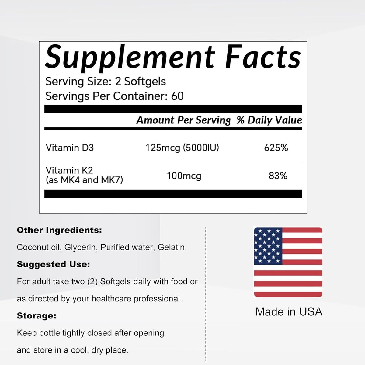LIIFE Vitamin D3 K2 supports bone health