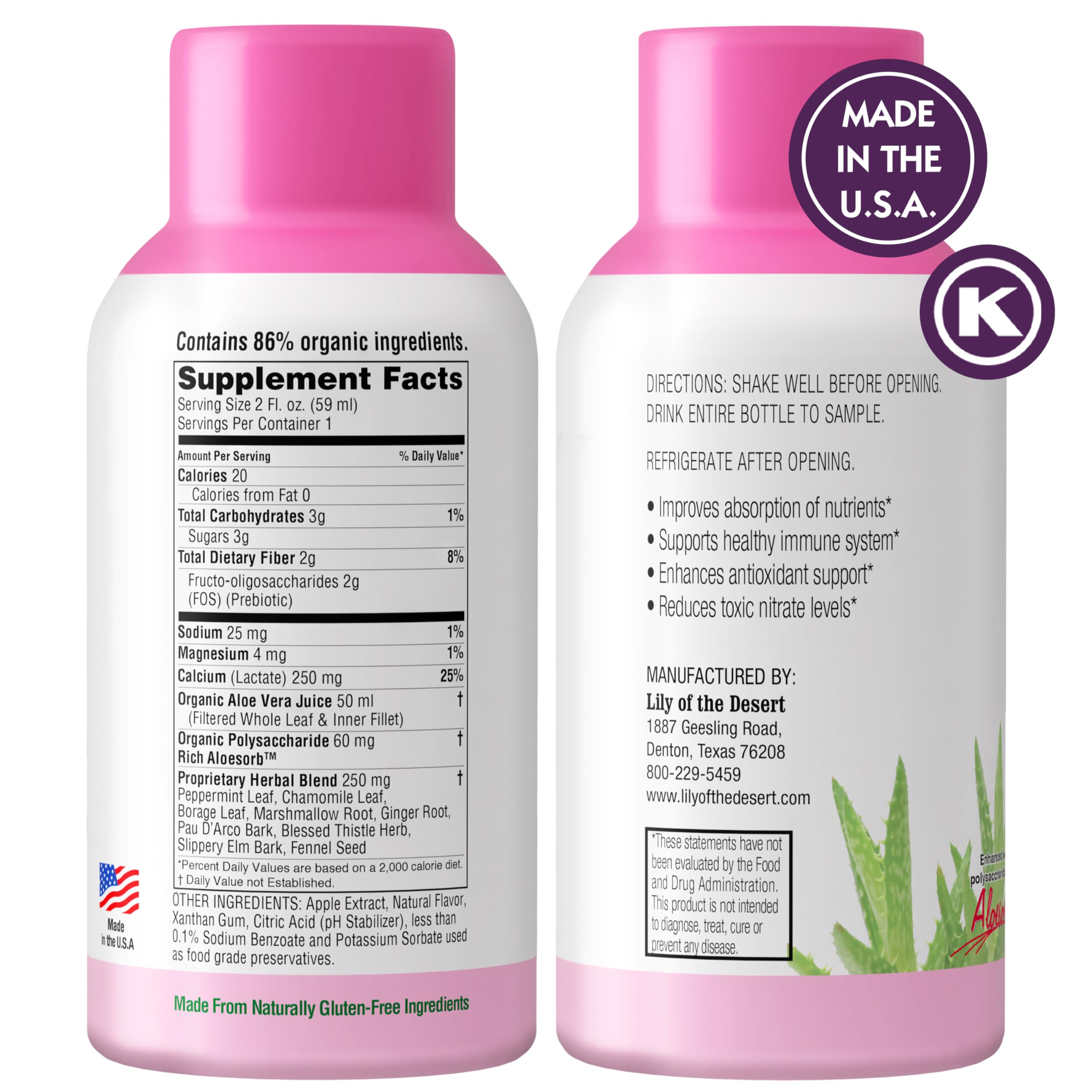 Lily aloe vera juice pack