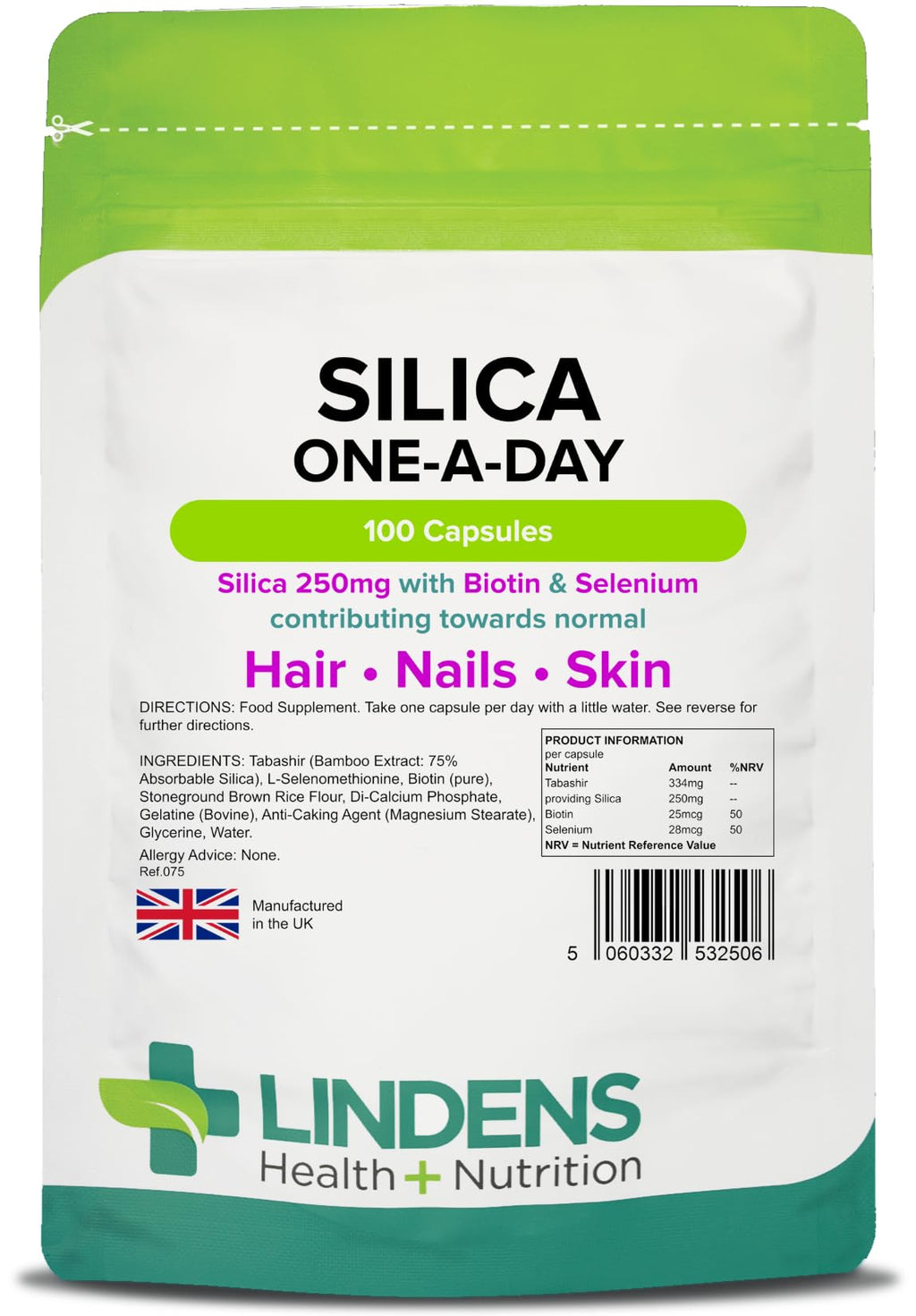 Lindens silica capsules for hair