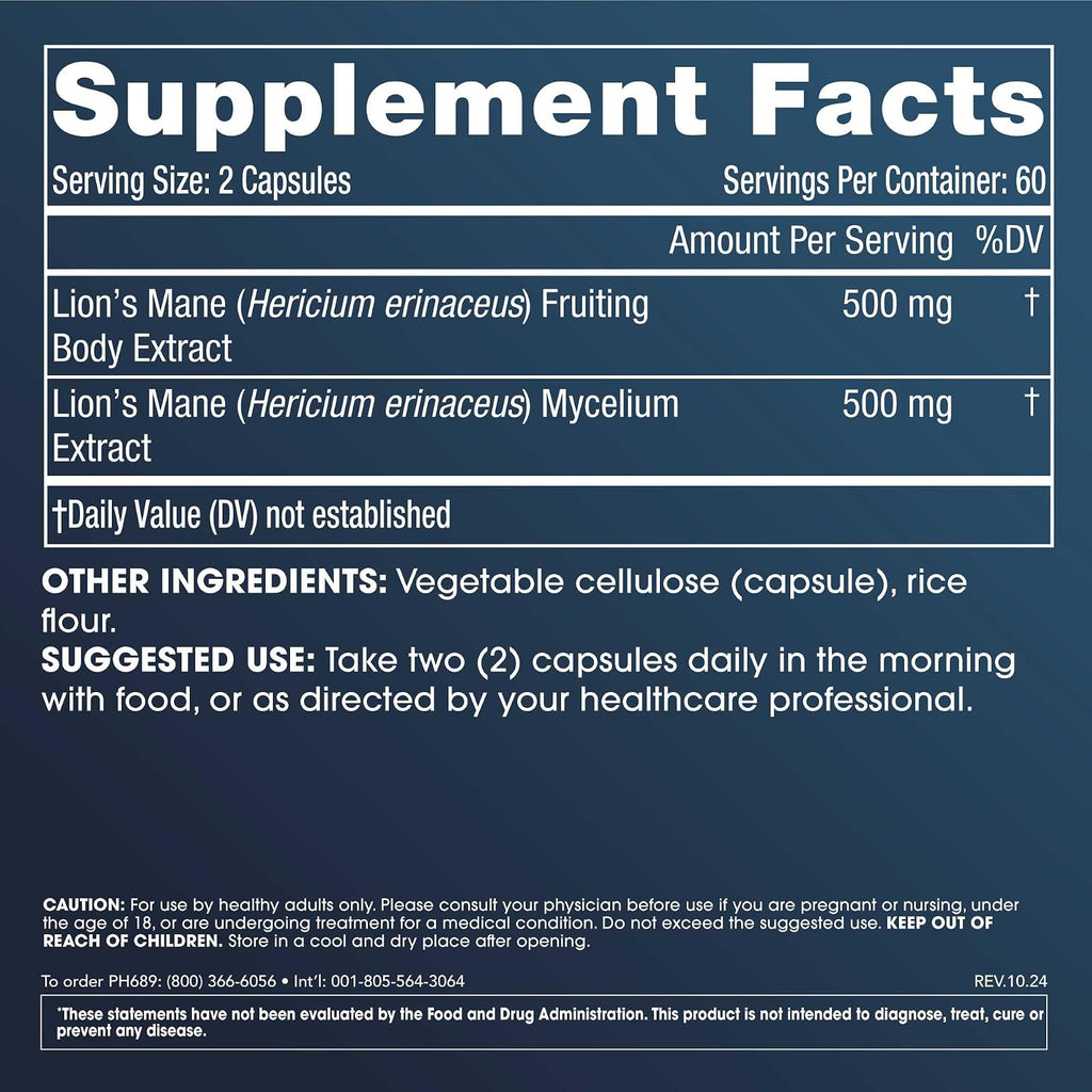 Lion's Mane capsules for cognitive support