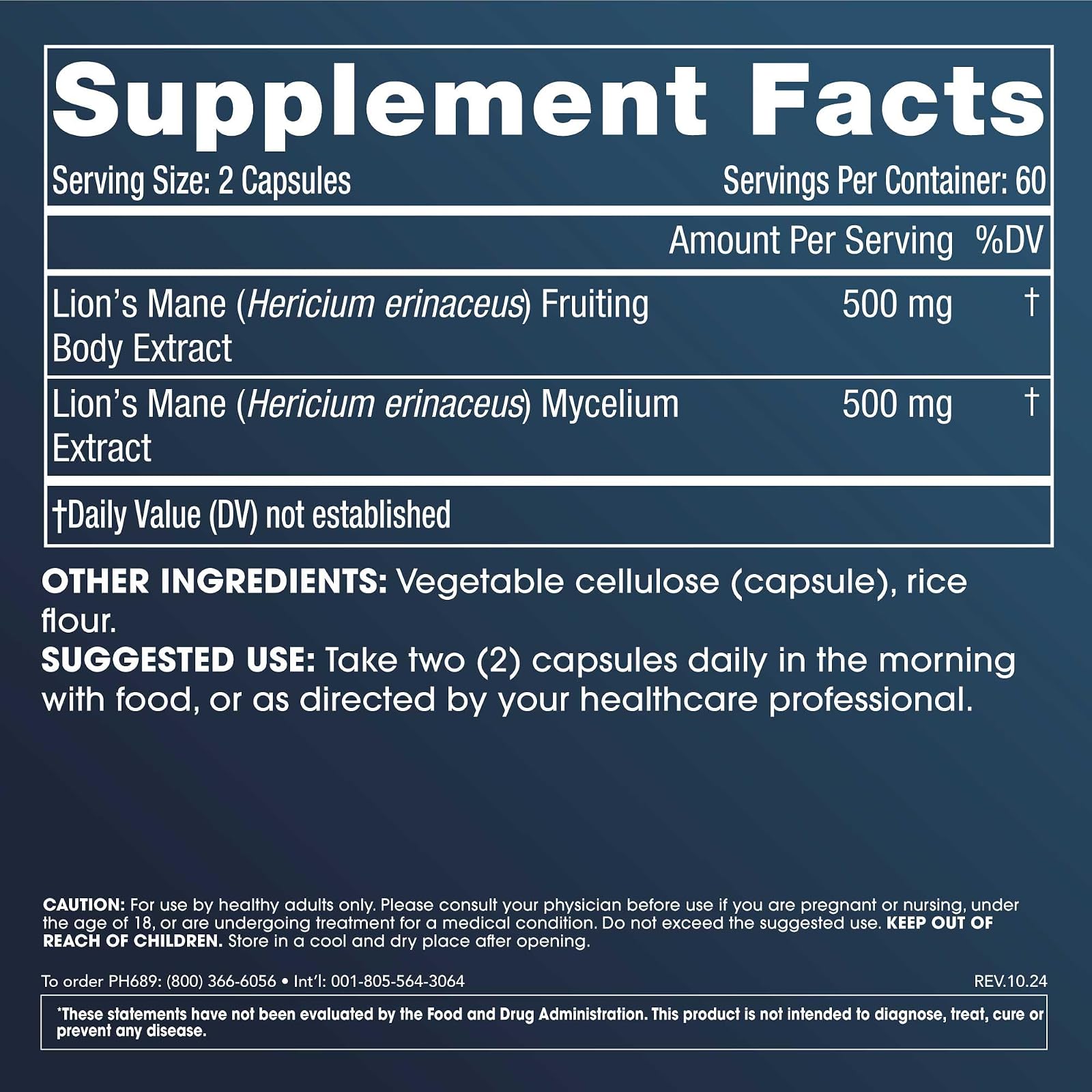 Lion's Mane capsules for cognitive support