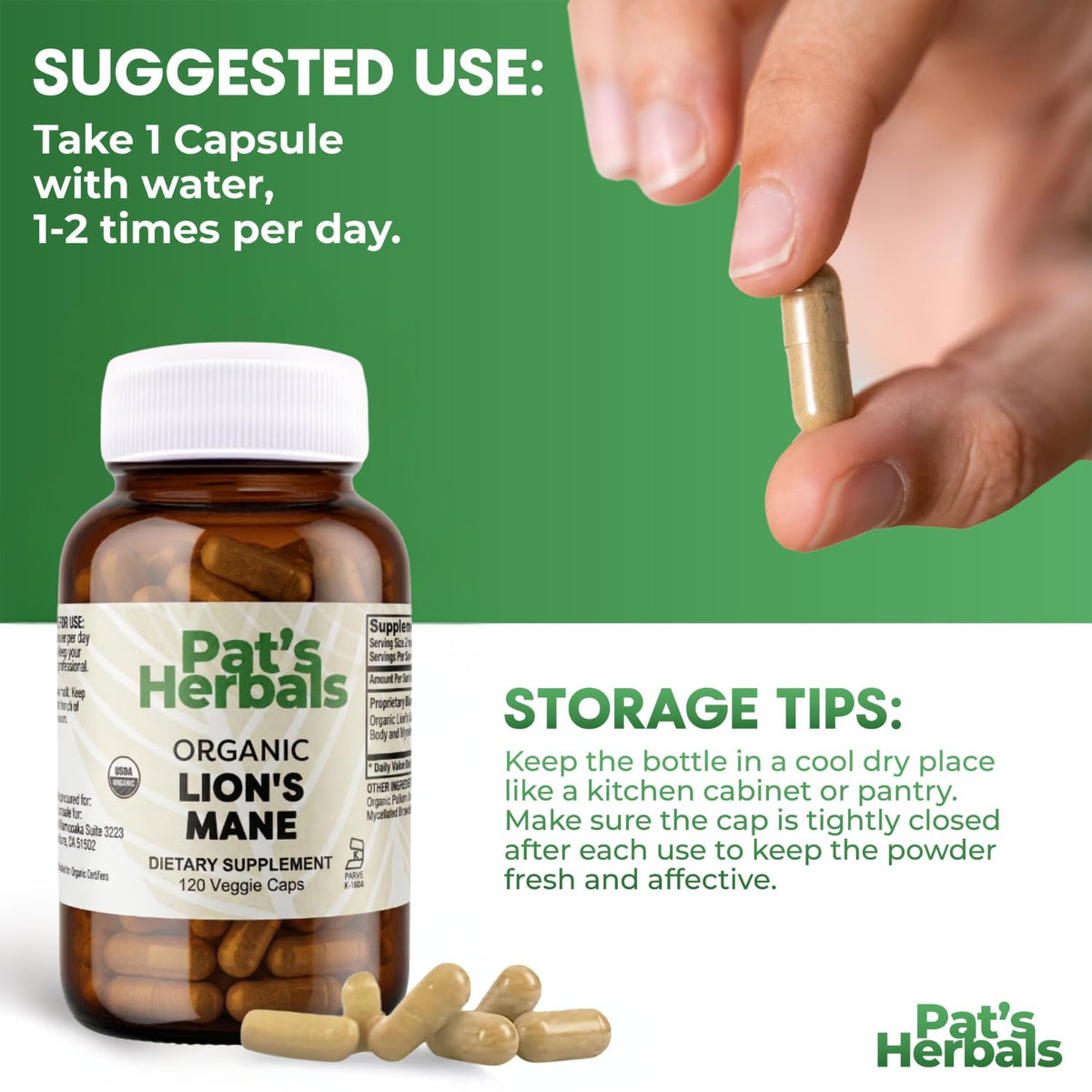 Lion's Mane capsules to boost brain health
