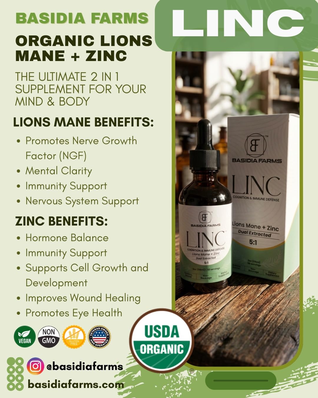 Lion's Mane extract with zinc