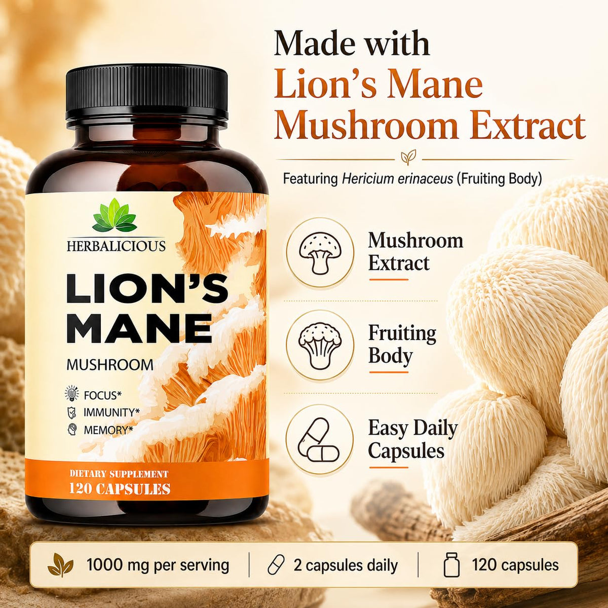lion's mane for enhanced focus