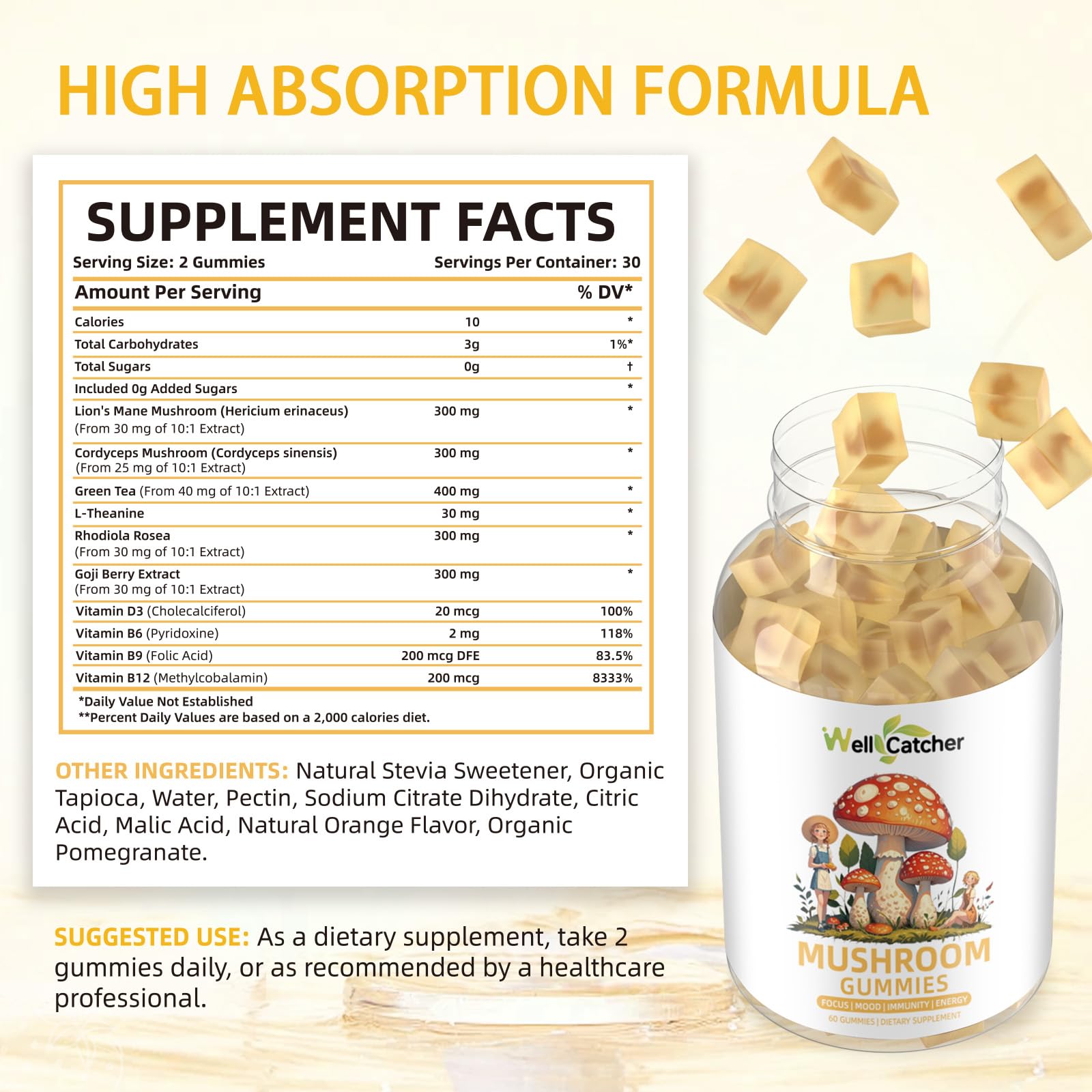 lion's mane gummies with cordyceps extract