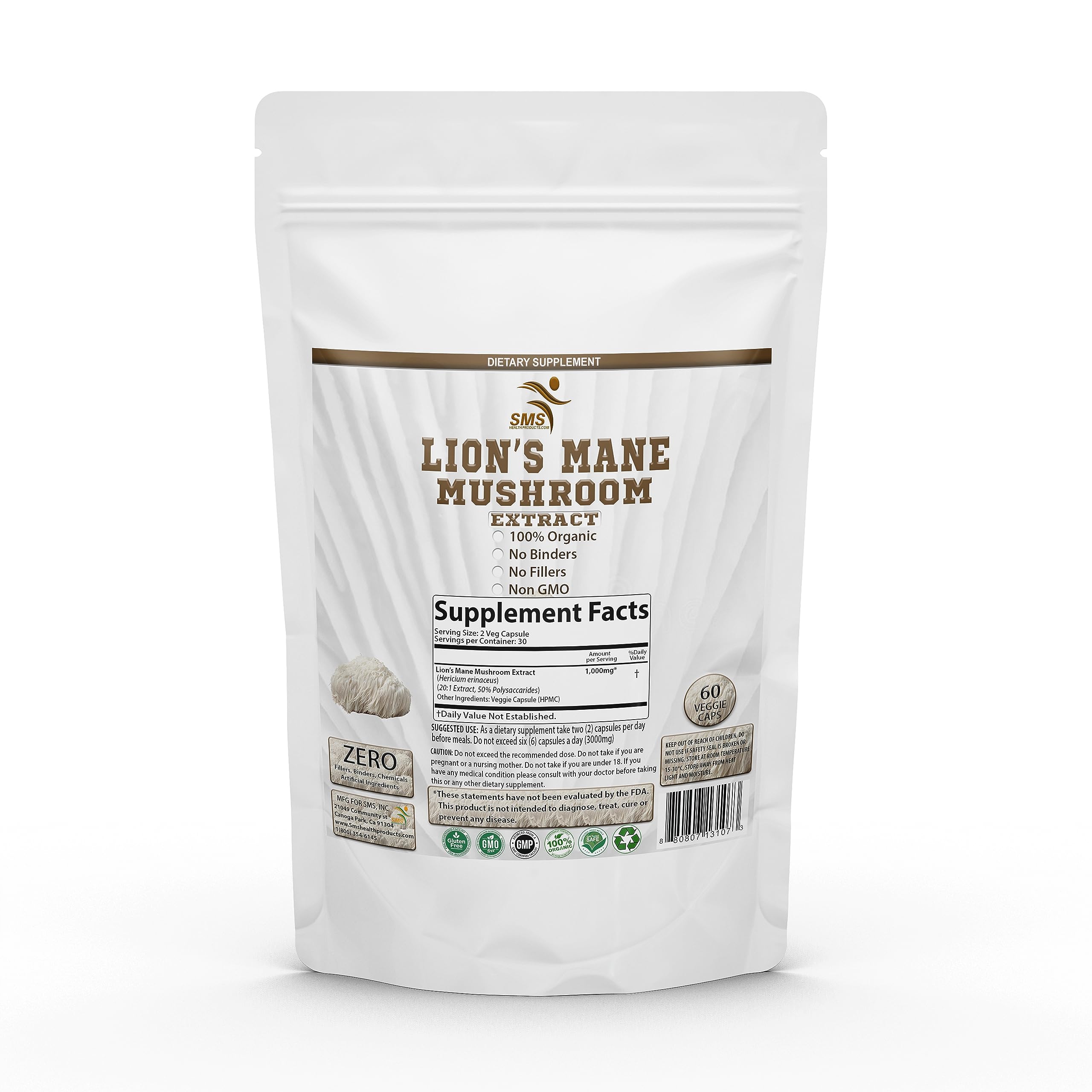 Lion's Mane mushroom capsules for brain health
