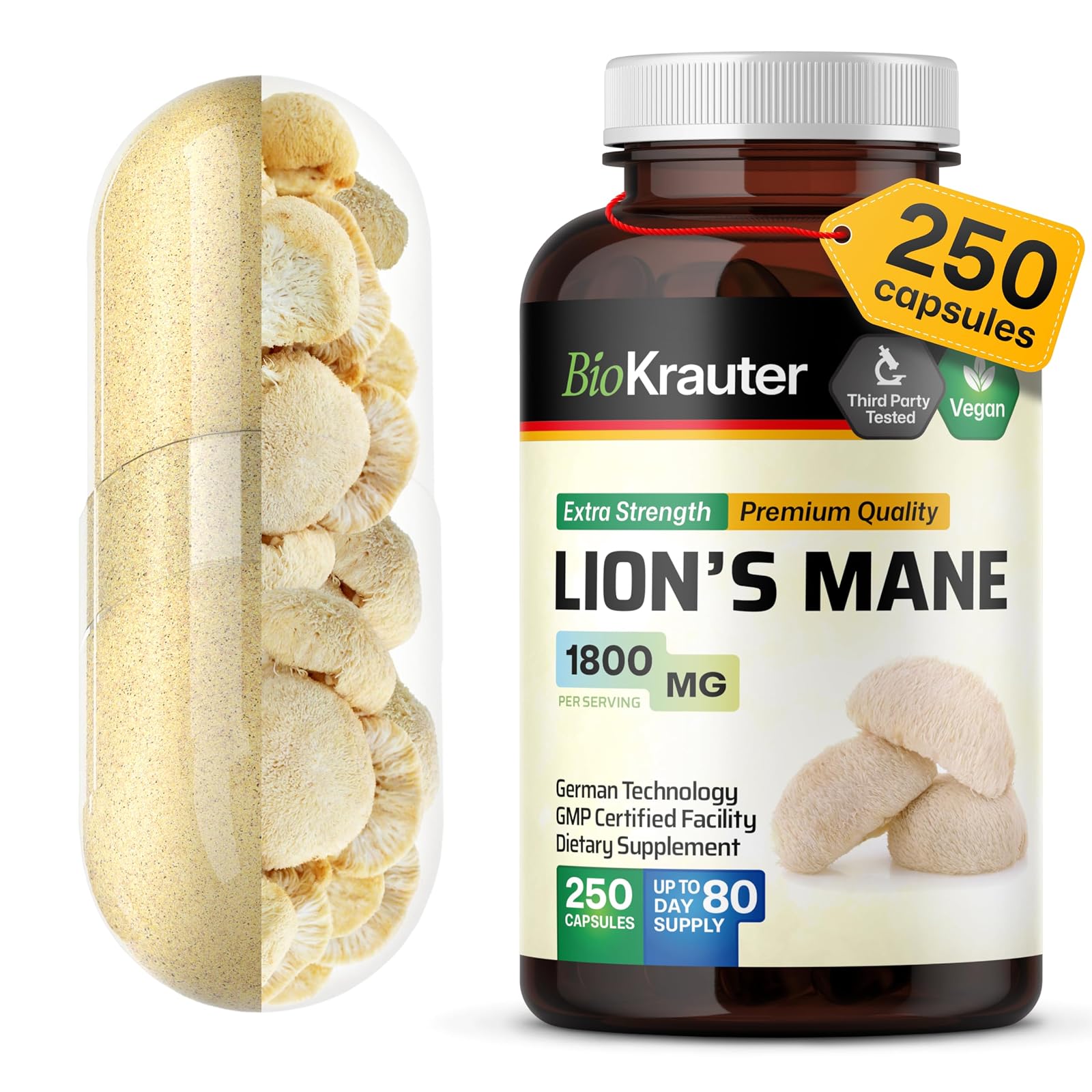 lion's mane mushroom capsules for focus