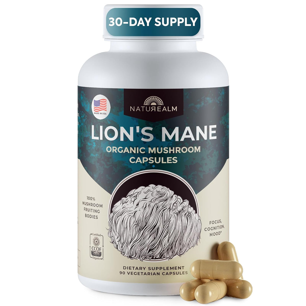 lion's mane mushroom capsules for focus