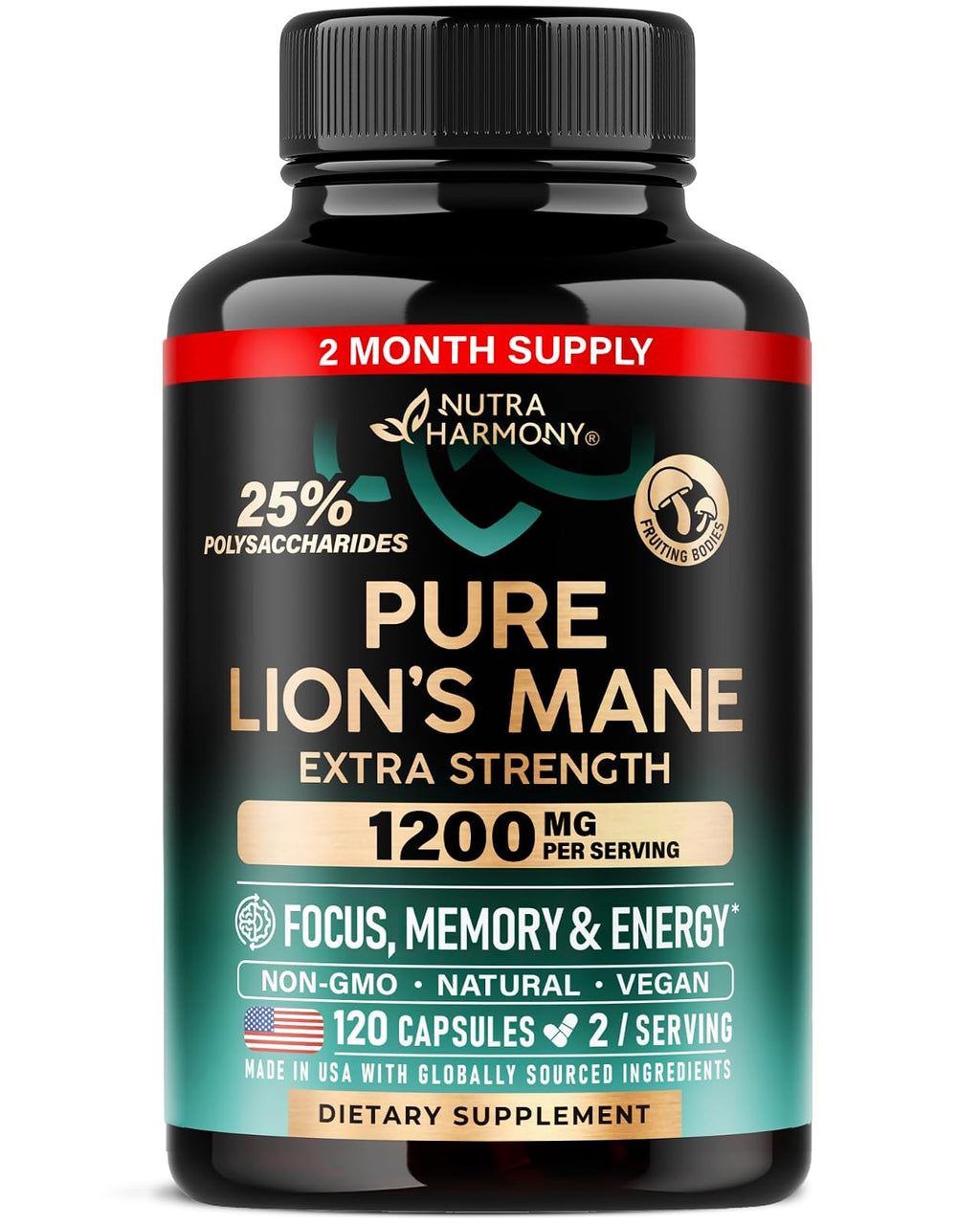 lion's mane organic supplement capsules