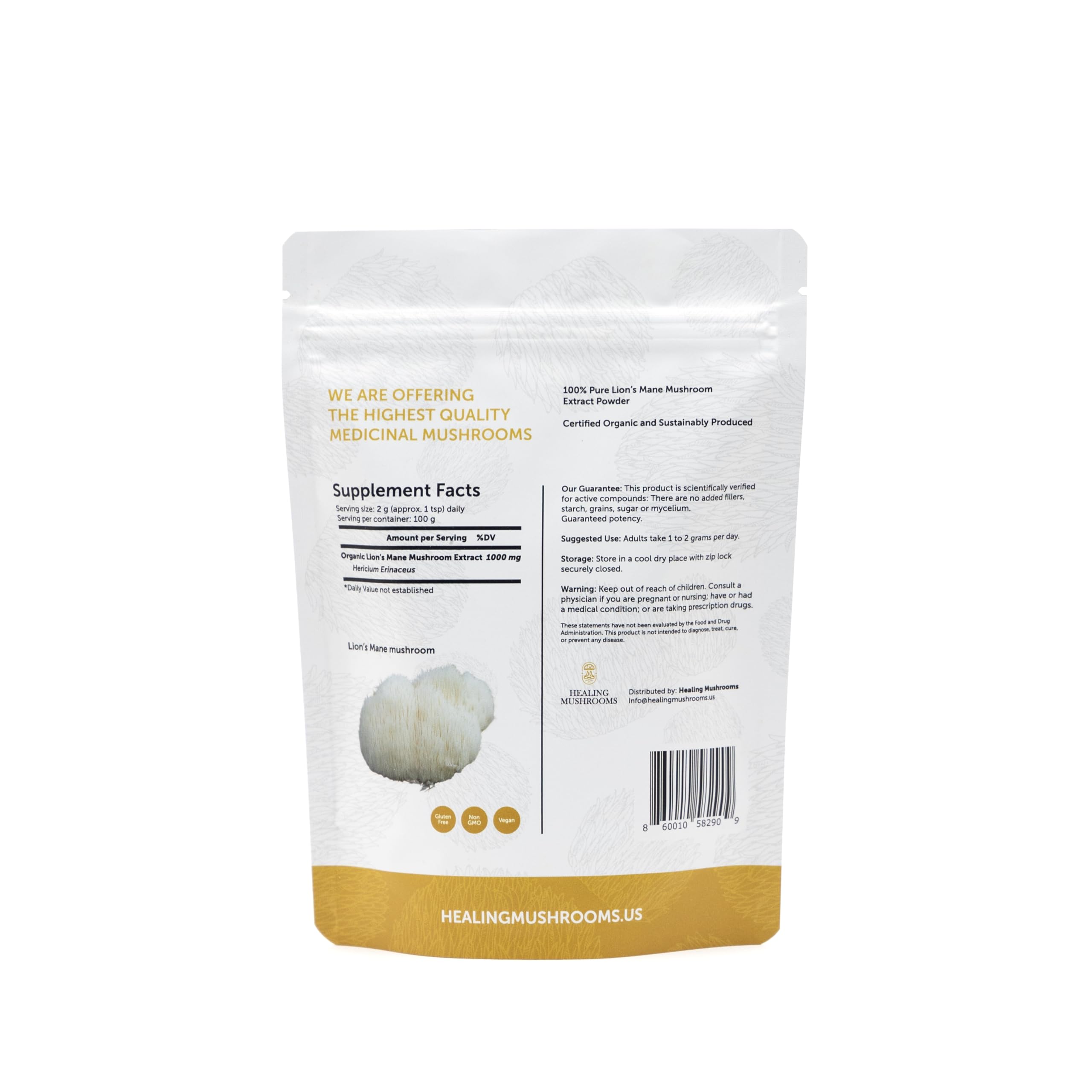 Lion's Mane powder for daily wellness
