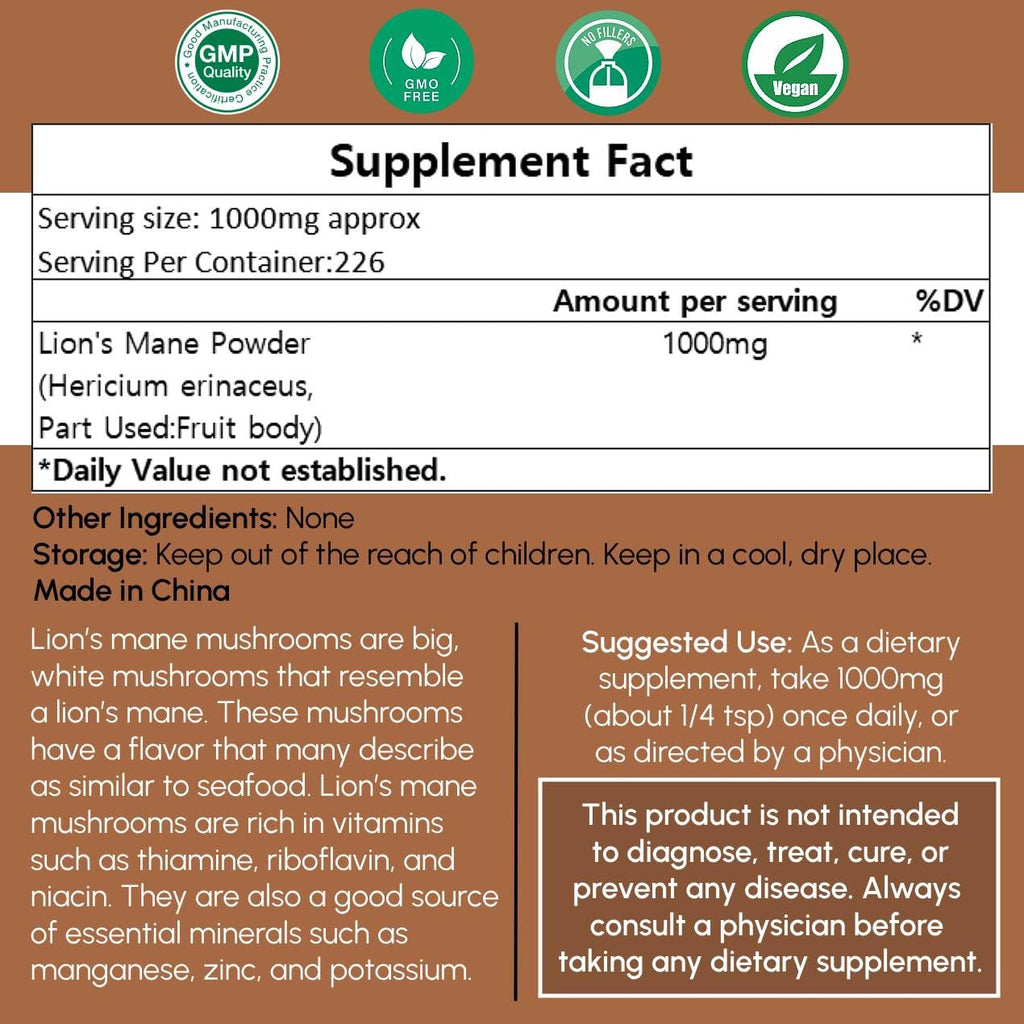 lion's mane powder for immune health