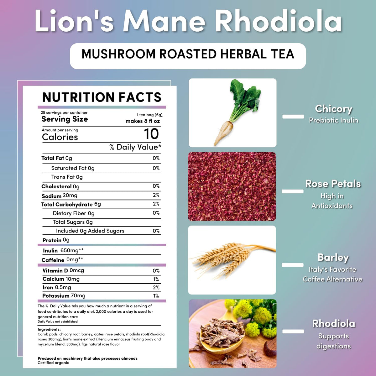 Lion's Mane Rhodiola tea benefits