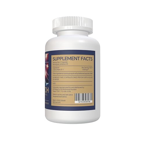 Lions Mane capsules for studying and work