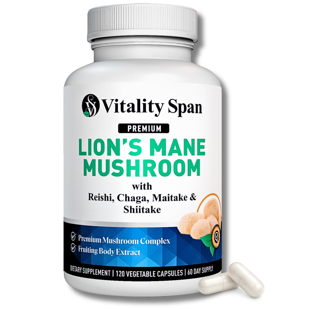 Lions Mane mushroom capsules for focus