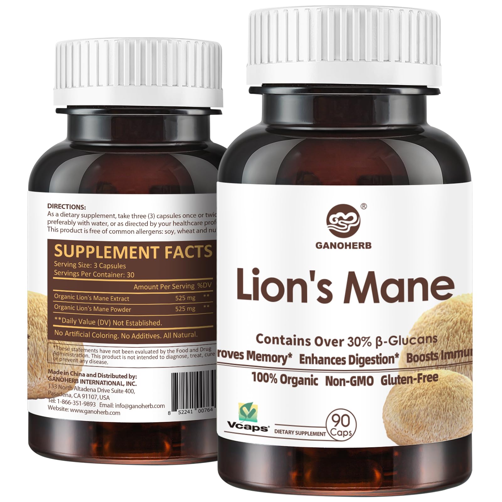 Lions Mane mushroom supplement capsules