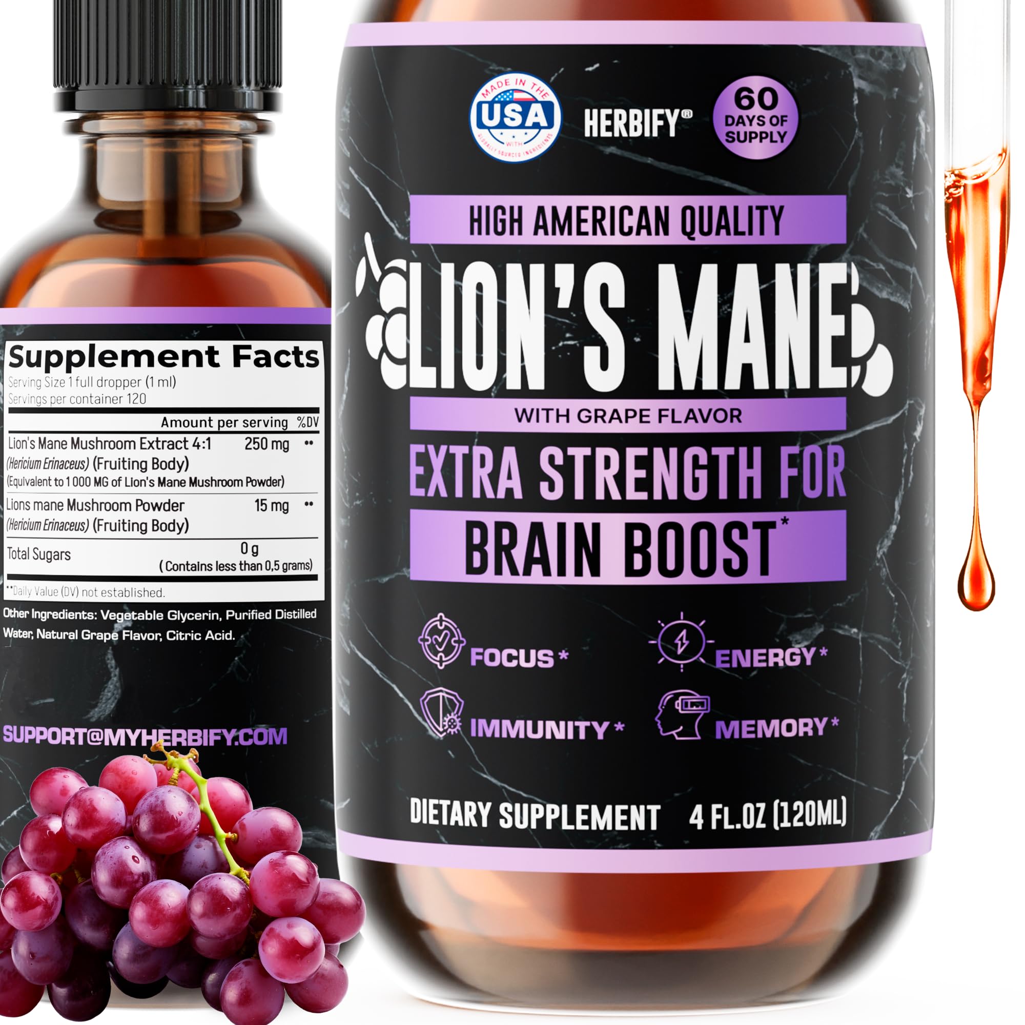 Lions Mane mushroom tincture for focus