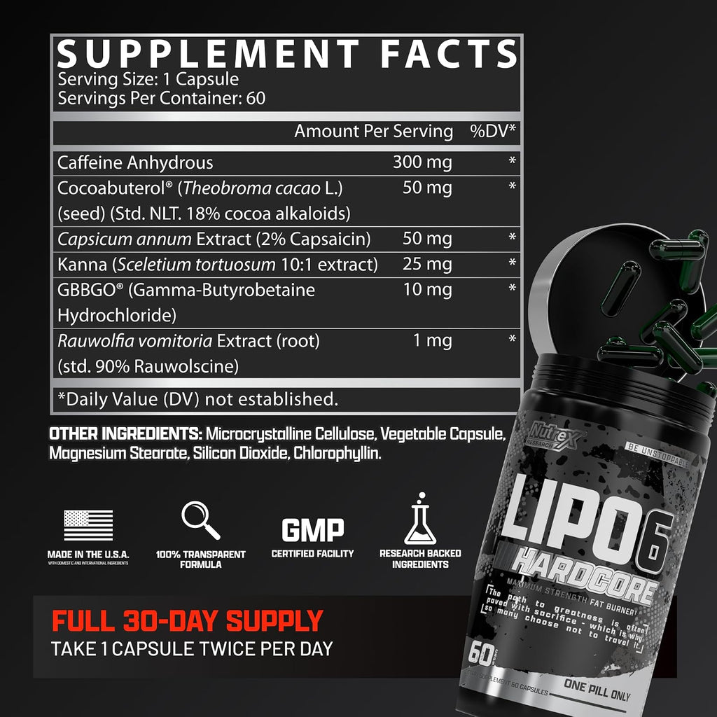 Lipo-6 Hardcore fat burners for appetite control