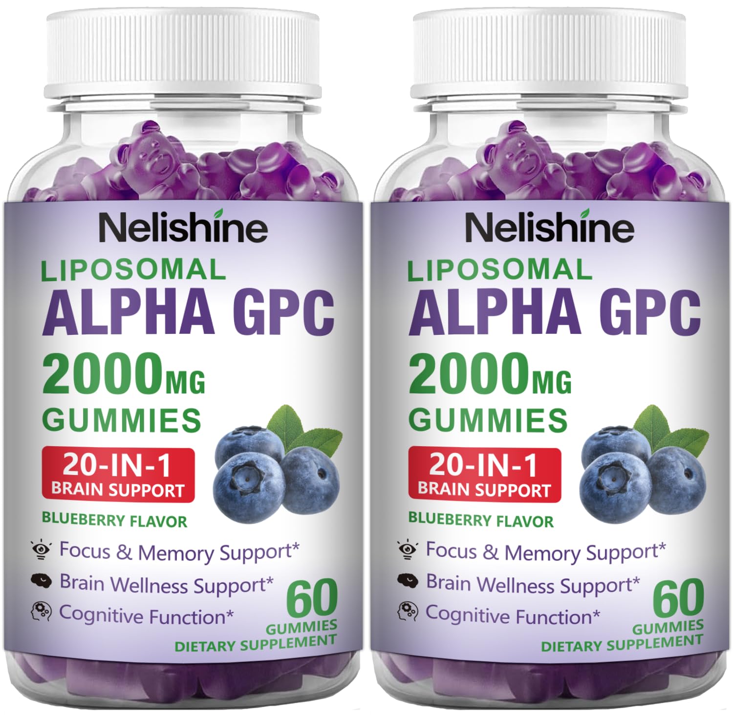Liposomal Alpha GPC gummies for brain health