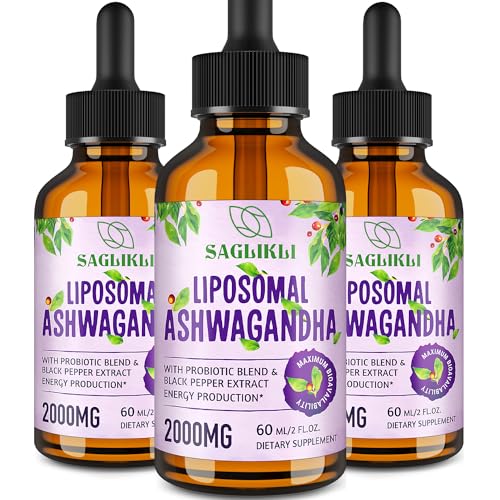 Liposomal ashwagandha liquid drops for stress relief