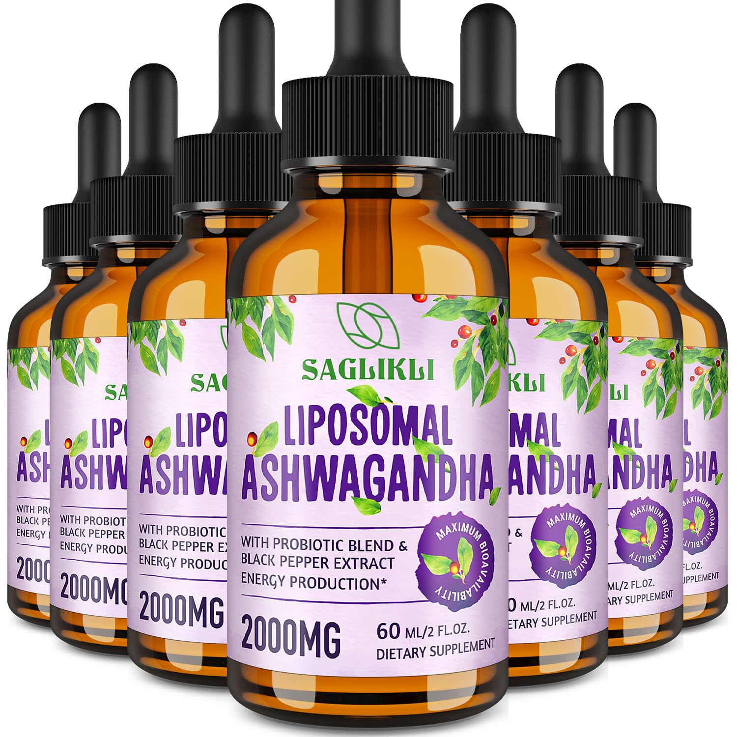 Liposomal ashwagandha liquid drops