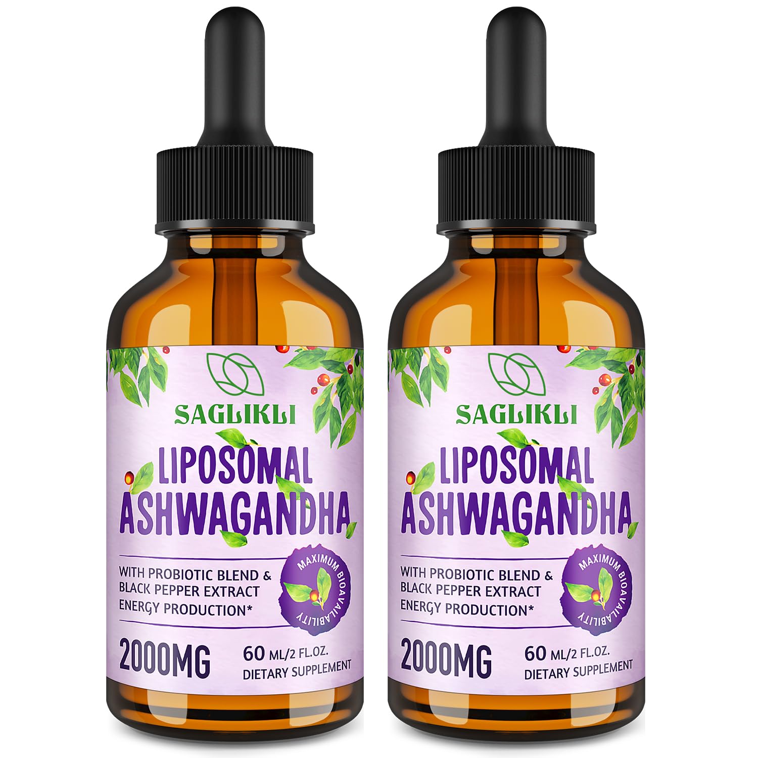 Liposomal ashwagandha liquid drops