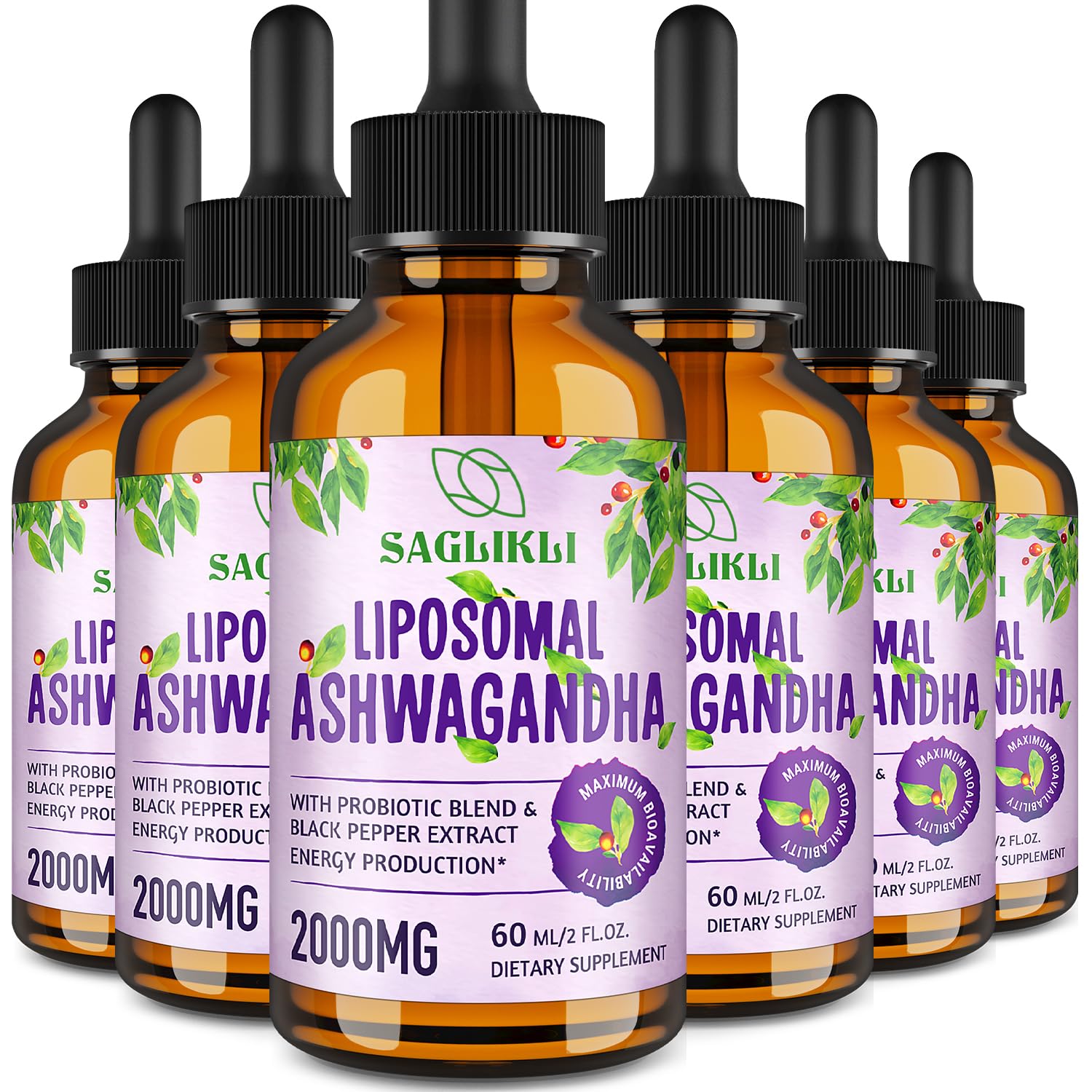 Liposomal ashwagandha liquid drops