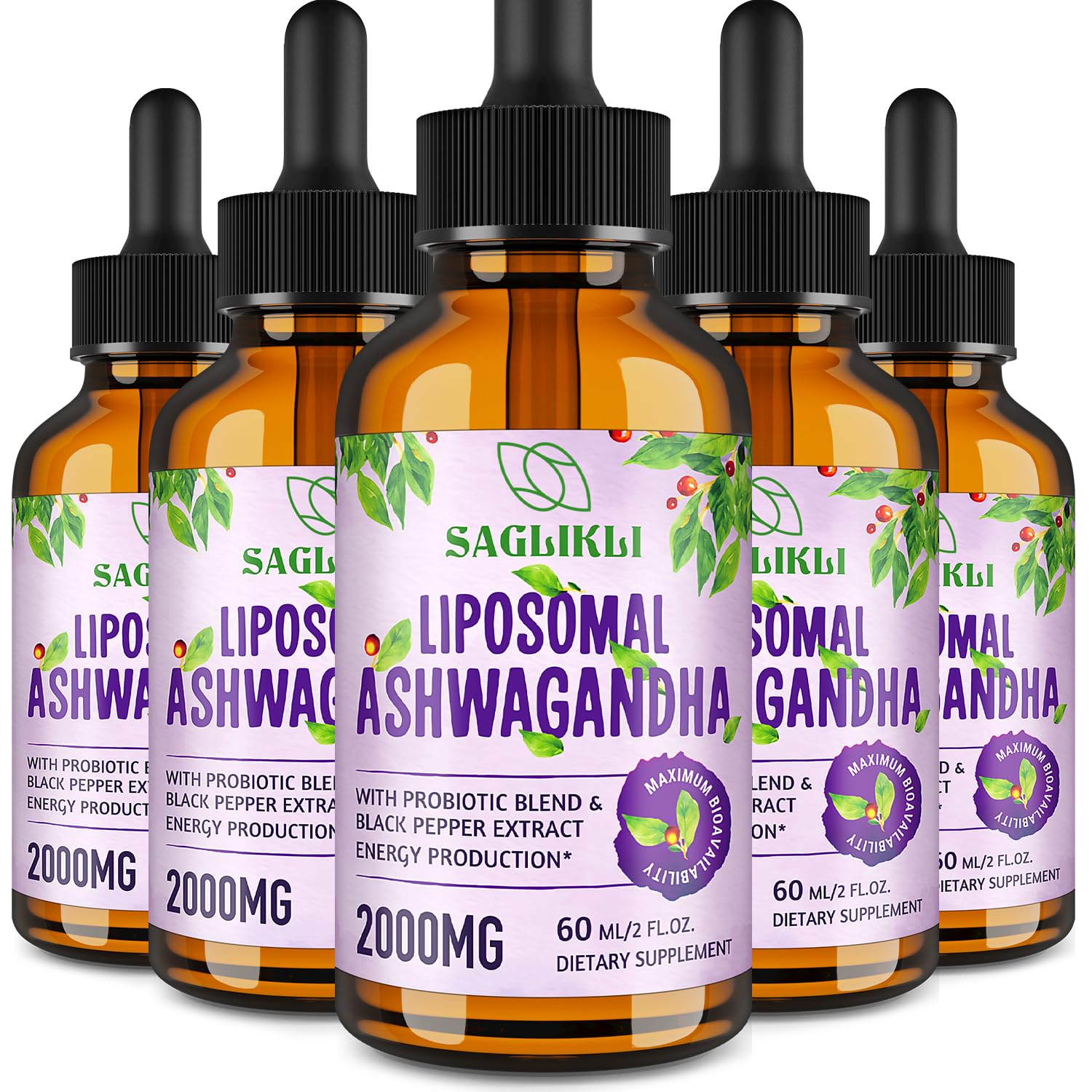 Liposomal ashwagandha liquid drops