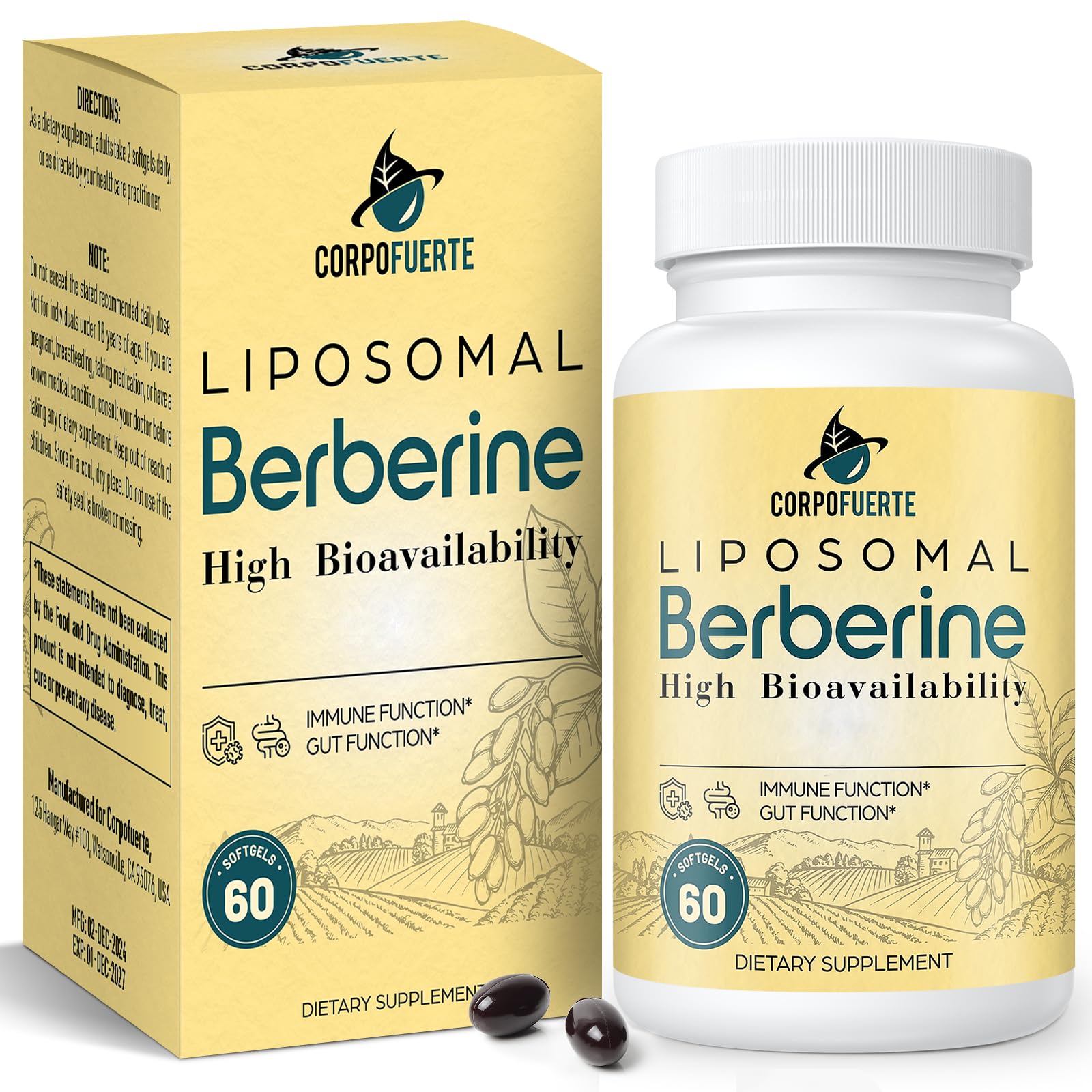 Liposomal berberine 500 mg softgels