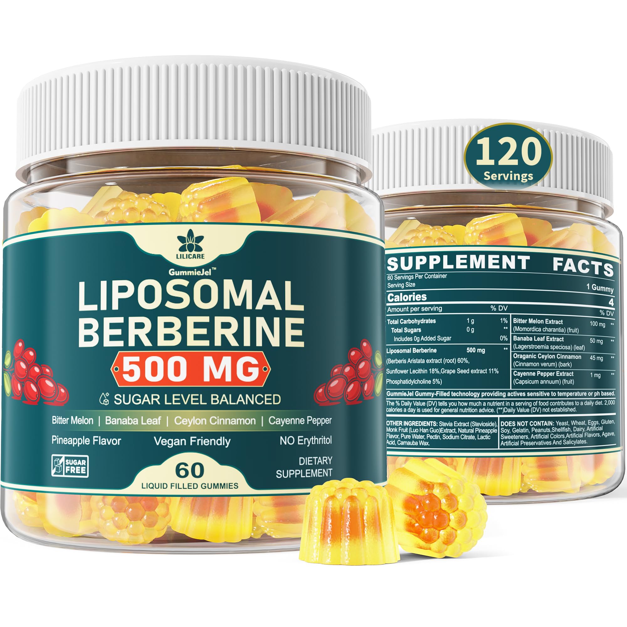 Liposomal berberine gummies for metabolism
