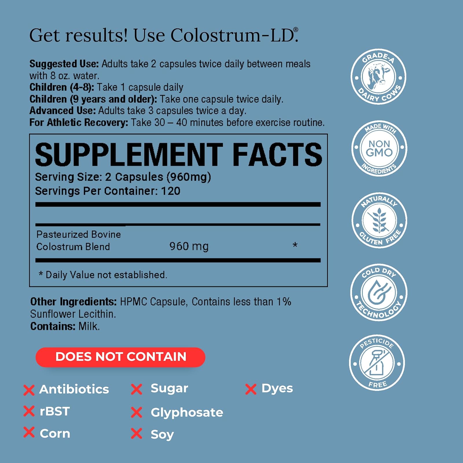 Liposomal colostrum capsules for kids