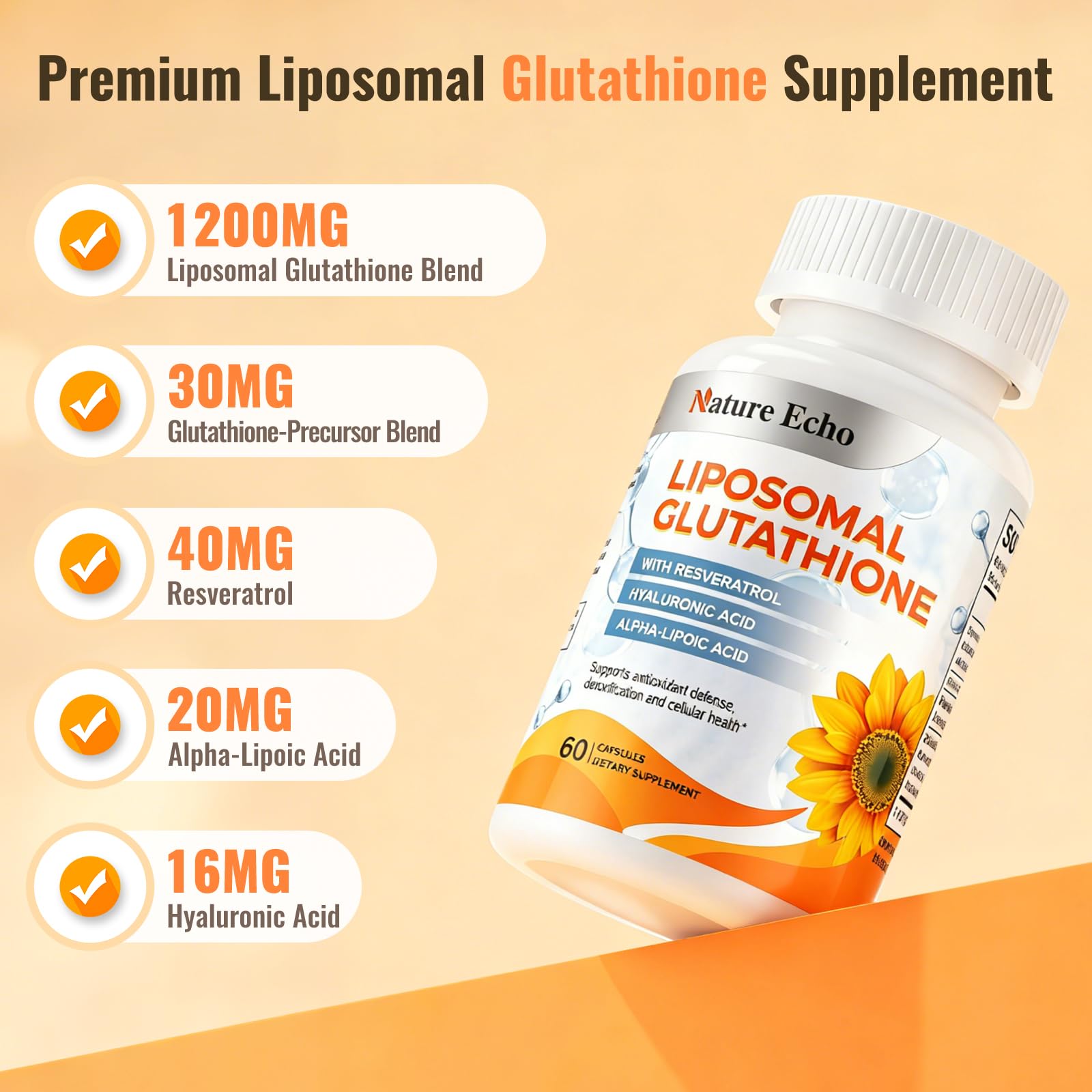 Liposomal glutathione for skin health