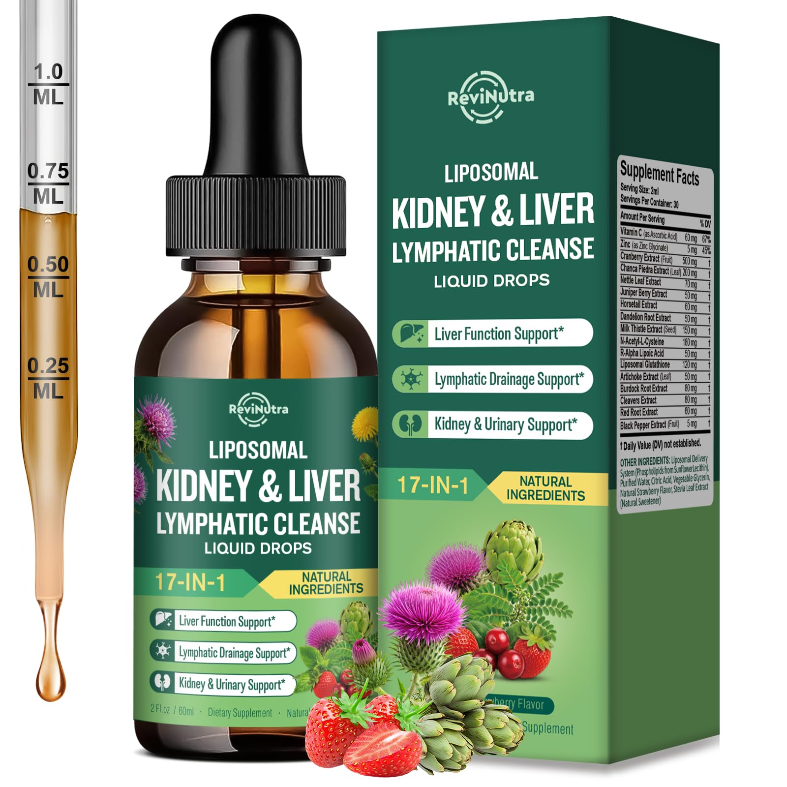 Liposomal kidney cleanse drops