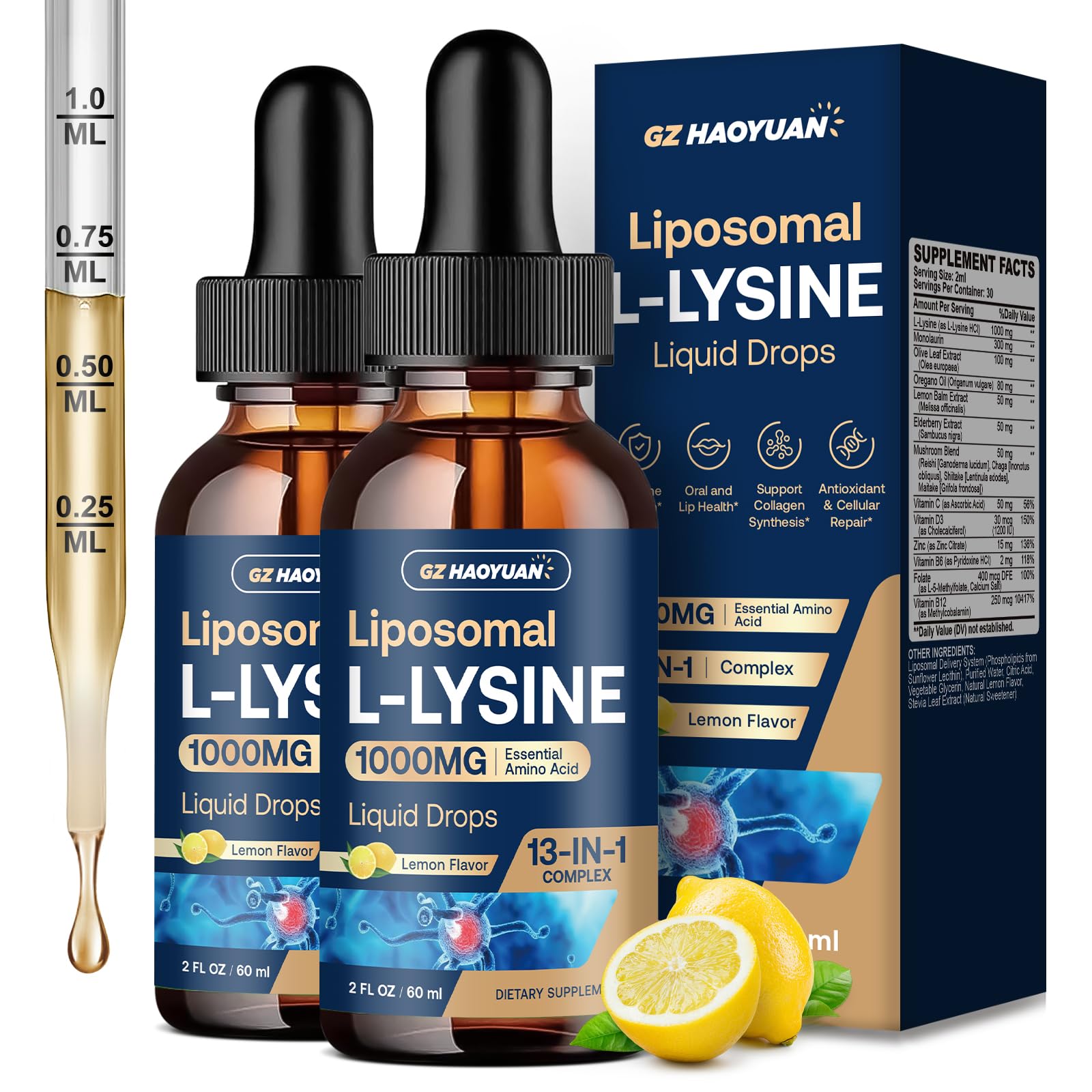 Liposomal L-Lysine liquid drops