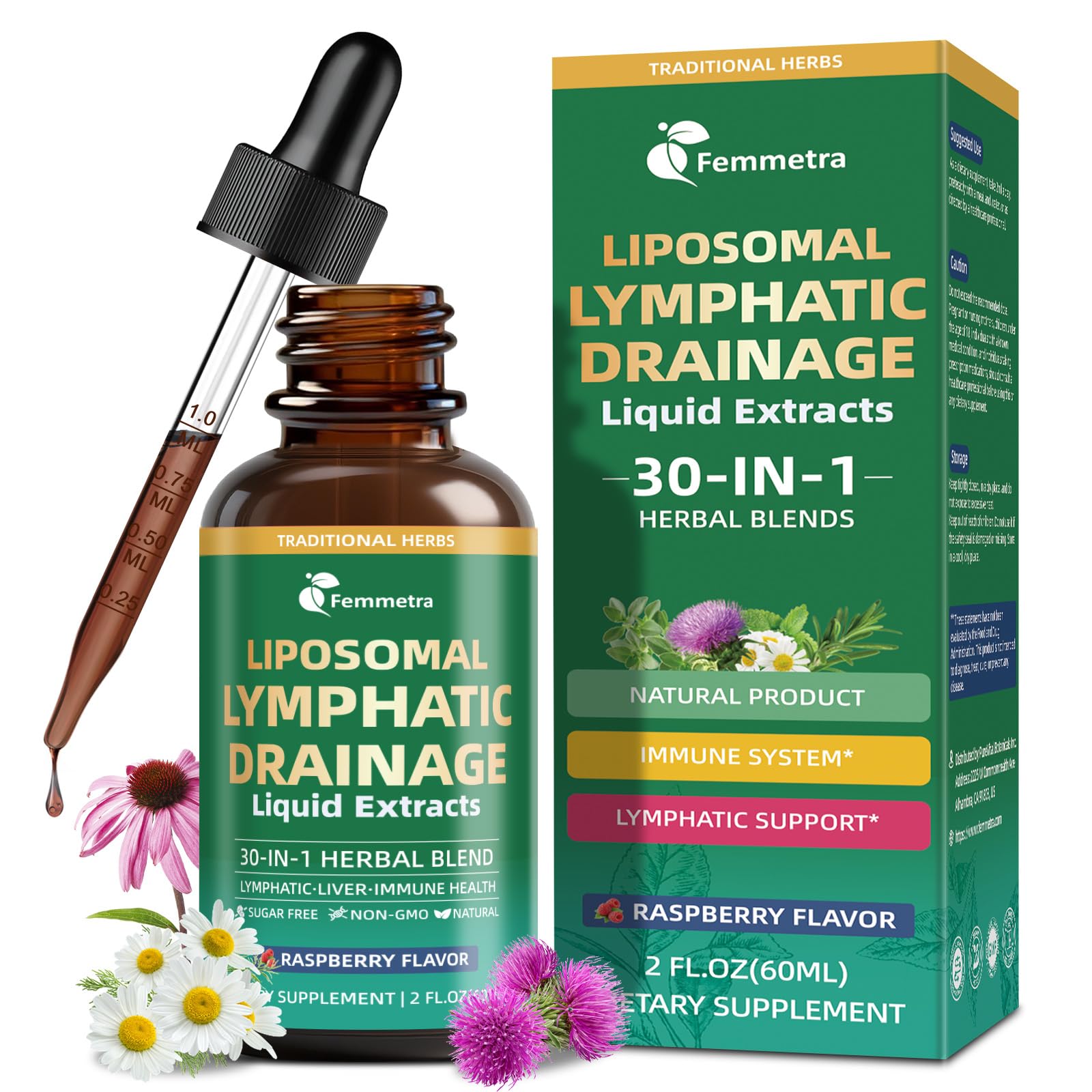 Liposomal lymphatic drainage herbal capsules