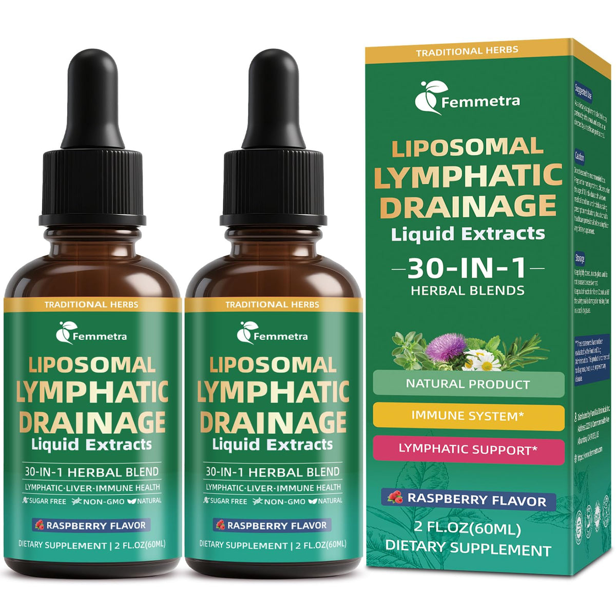 Liposomal lymphatic drainage herbal capsules