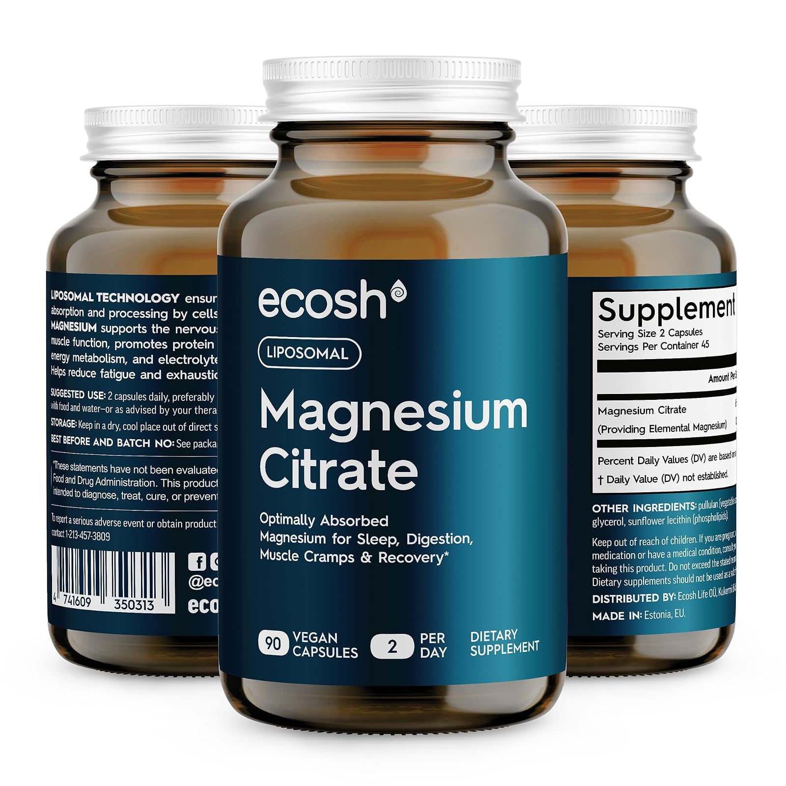 Liposomal magnesium citrate capsules